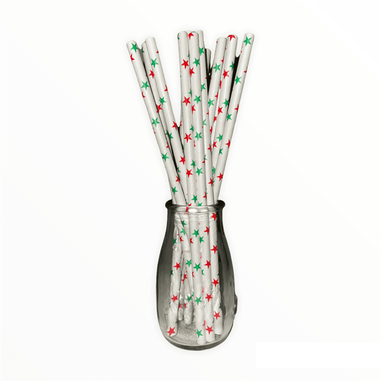 Charmed 50 Counts Premium Paper Straws. Red and Green Stars Design for ...