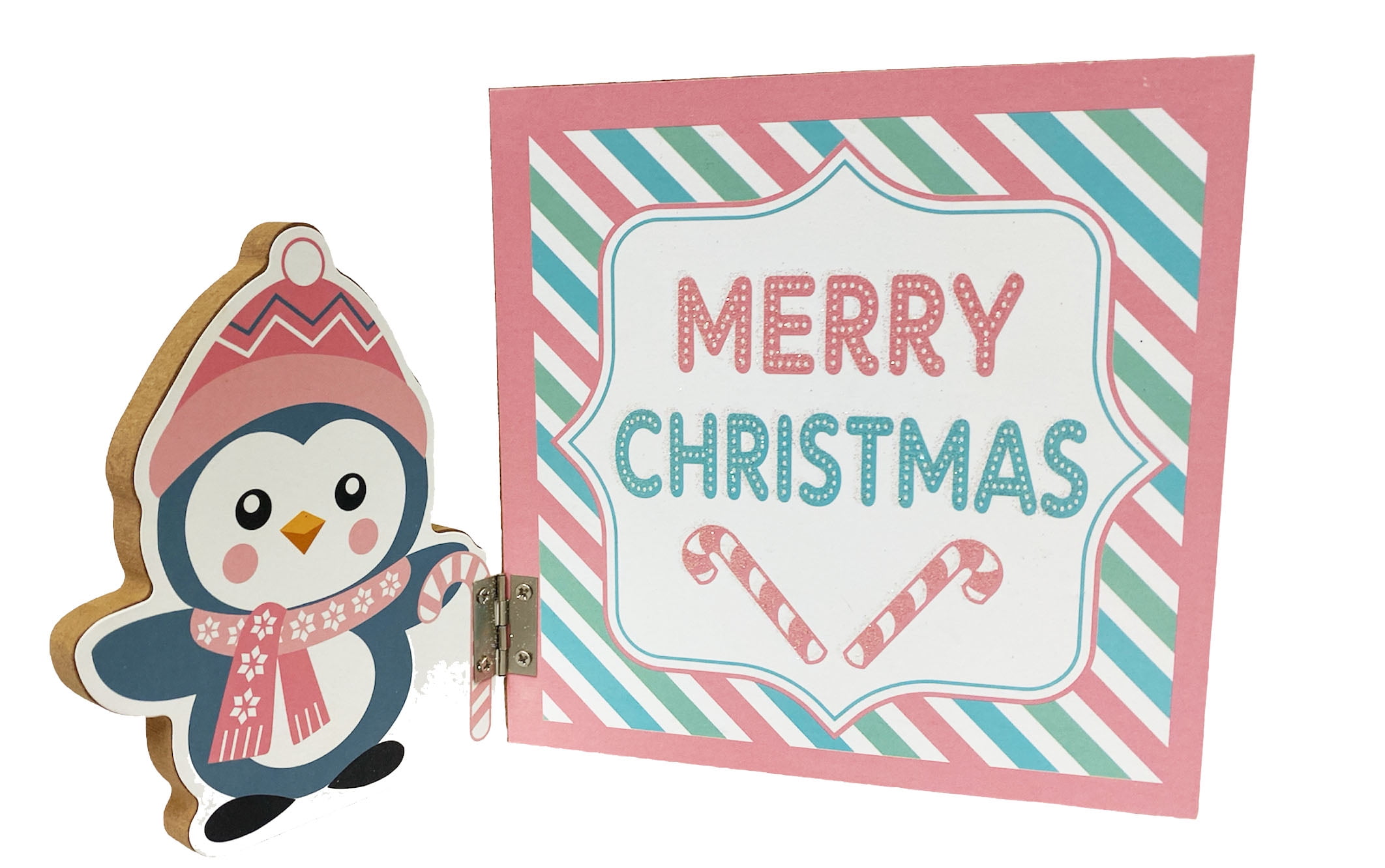 Charmed Christmas MDF Table Top Décor "Merry Christmas" Penguin Clause ...