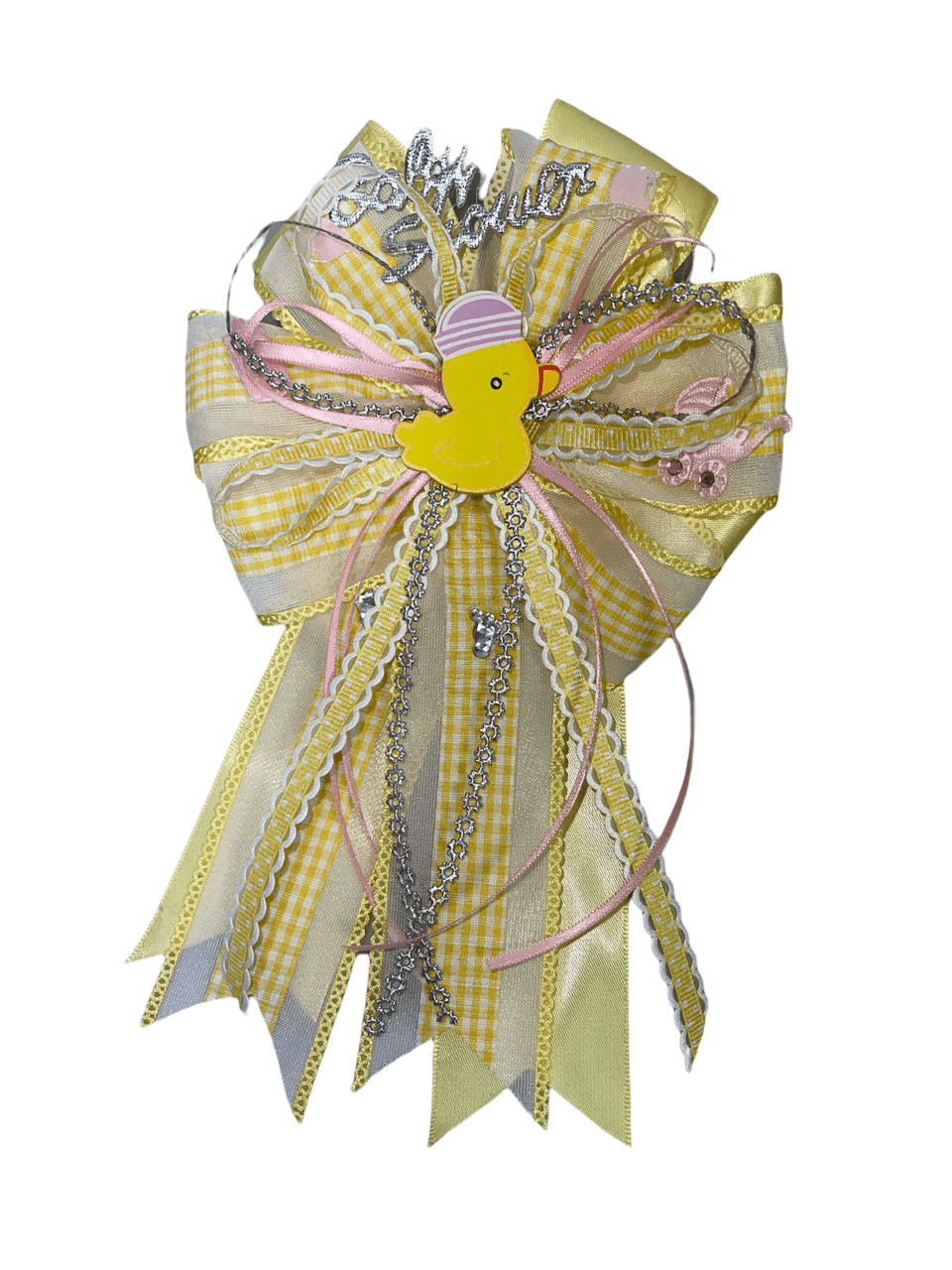 Charmed Cute Yellow Ducky Mommy to Be Corsage for Baby Shower It s a Girl Yellow with Pink Walmart