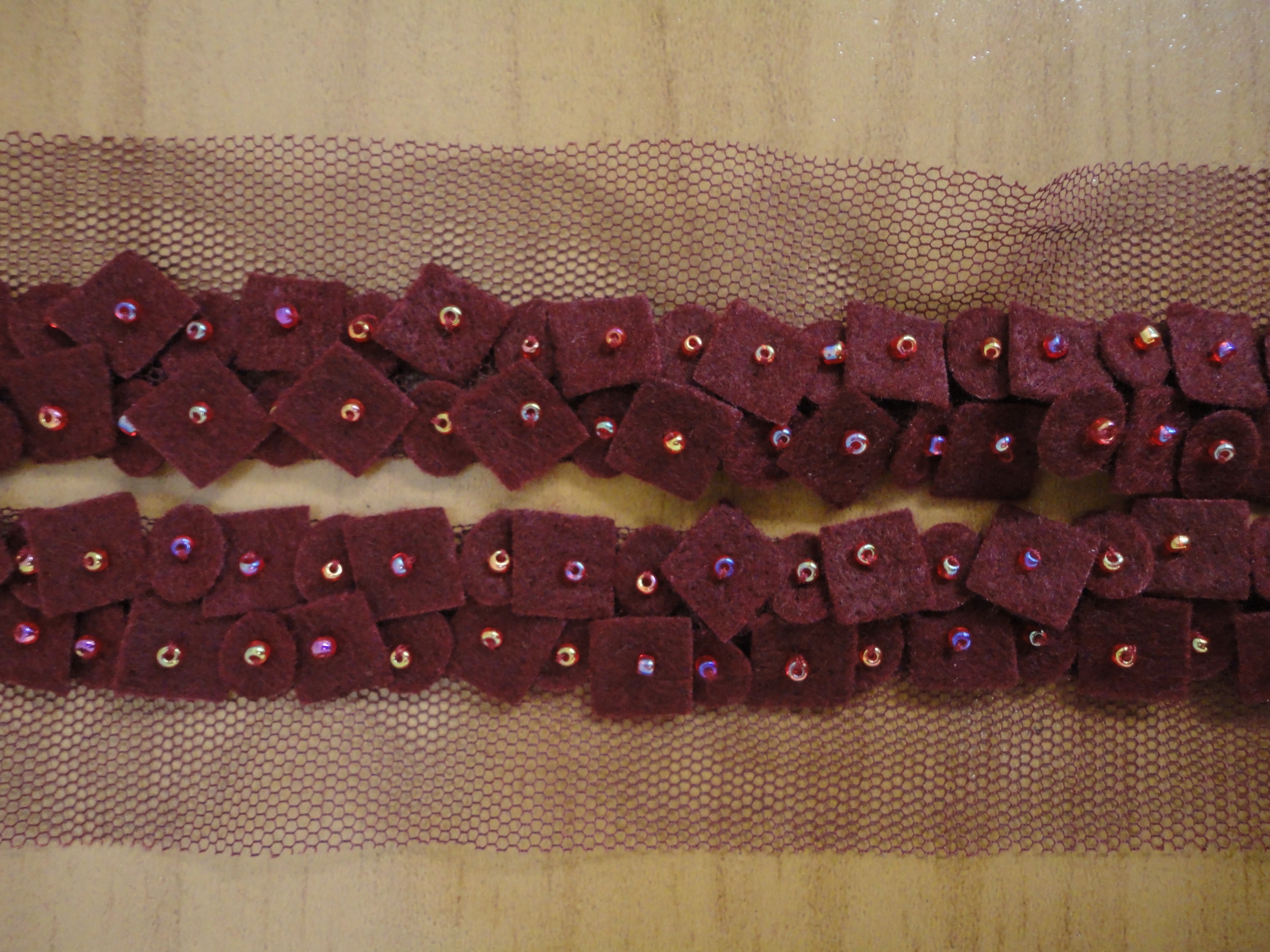 Charmed Felt Mesh Ribbon Dark Red 5YDS - Walmart.com