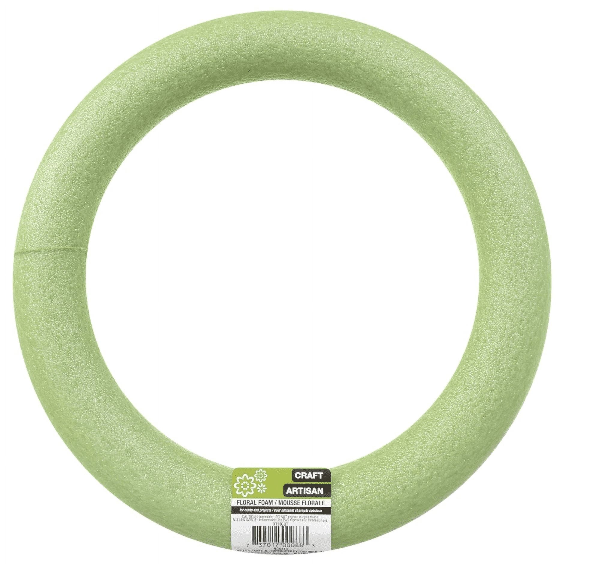 10'' Charmed Green Floral Foam Ring for Round Craft Flower Arrangements ...