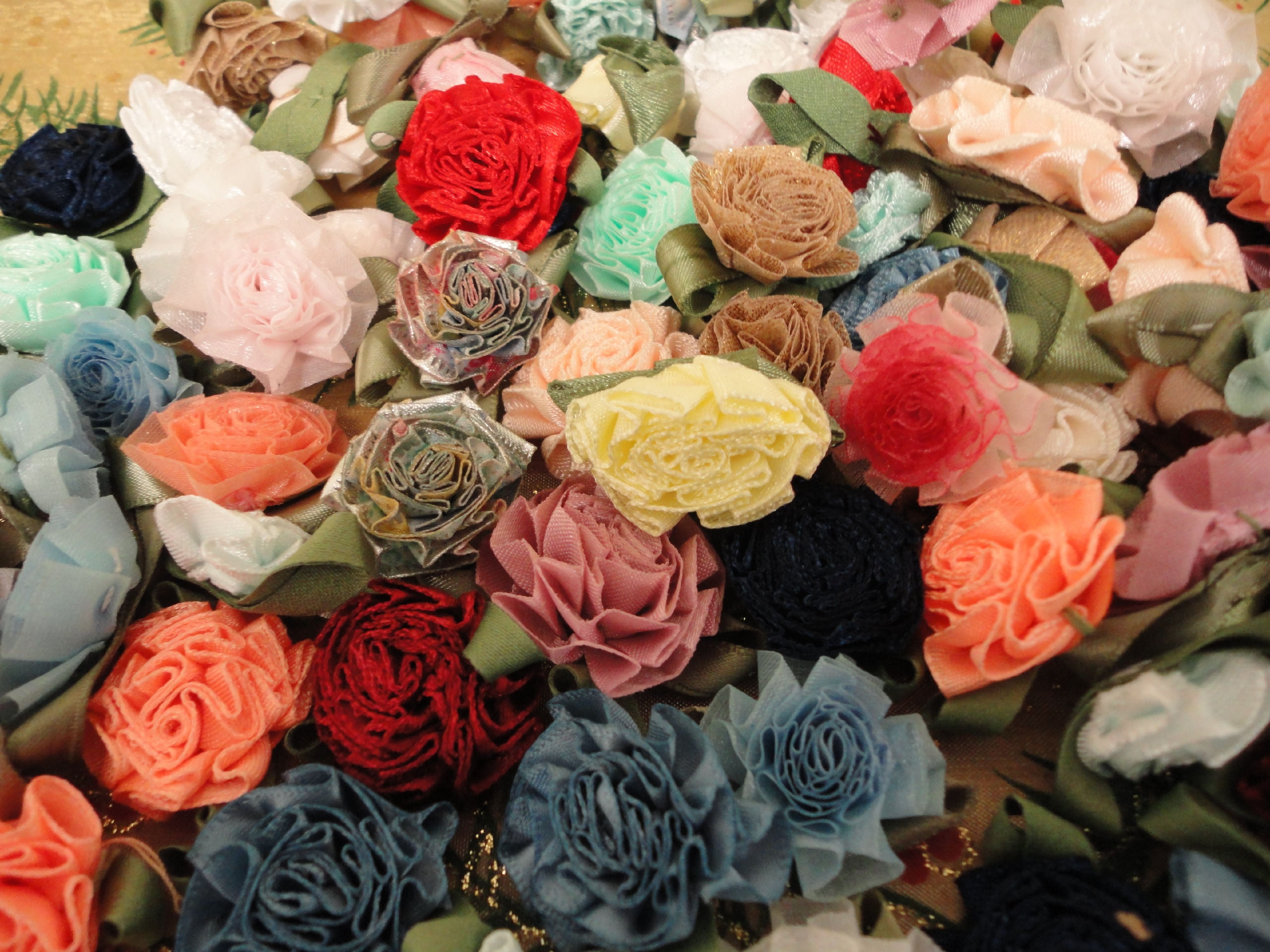 Charmed Handmade Satin Carnation Flower 1"; 100 PIECES; Mix color ...