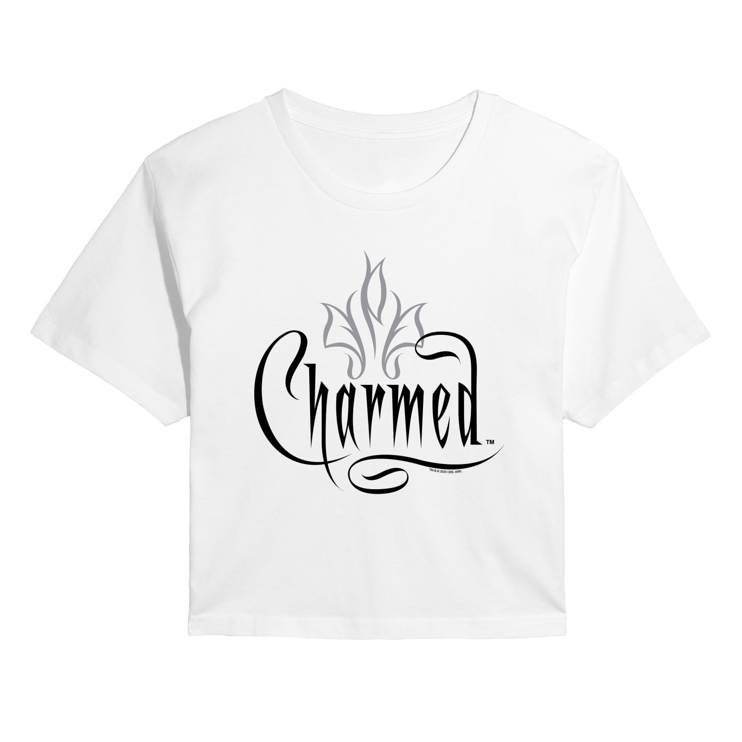 Charmed - Large Black Logo - Juniors Cropped Graphic T-Shirt - Walmart.com