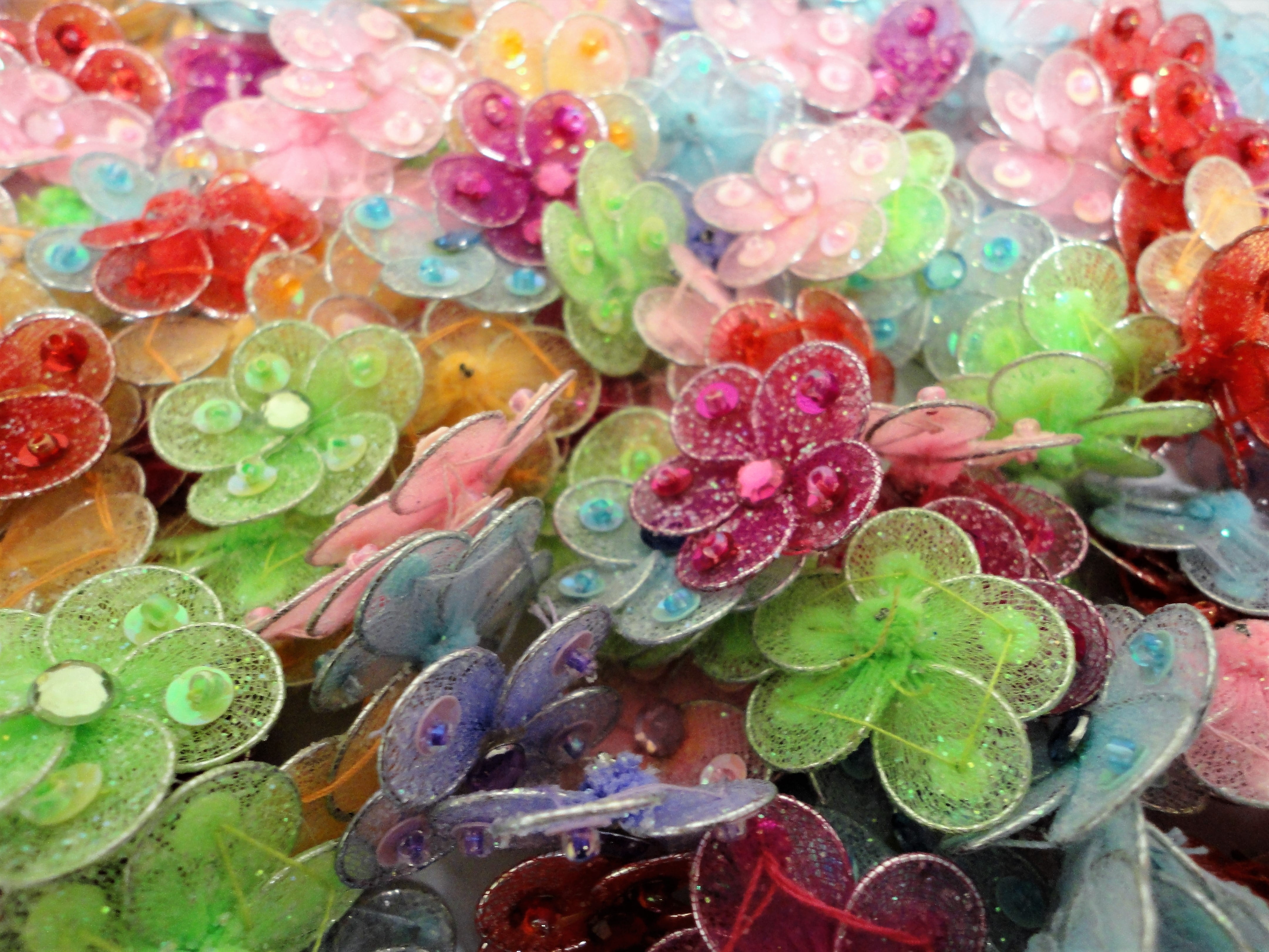 Charmed Nylon Mesh Sequince Glitter Flower 1"; 100 pieces - Walmart.com