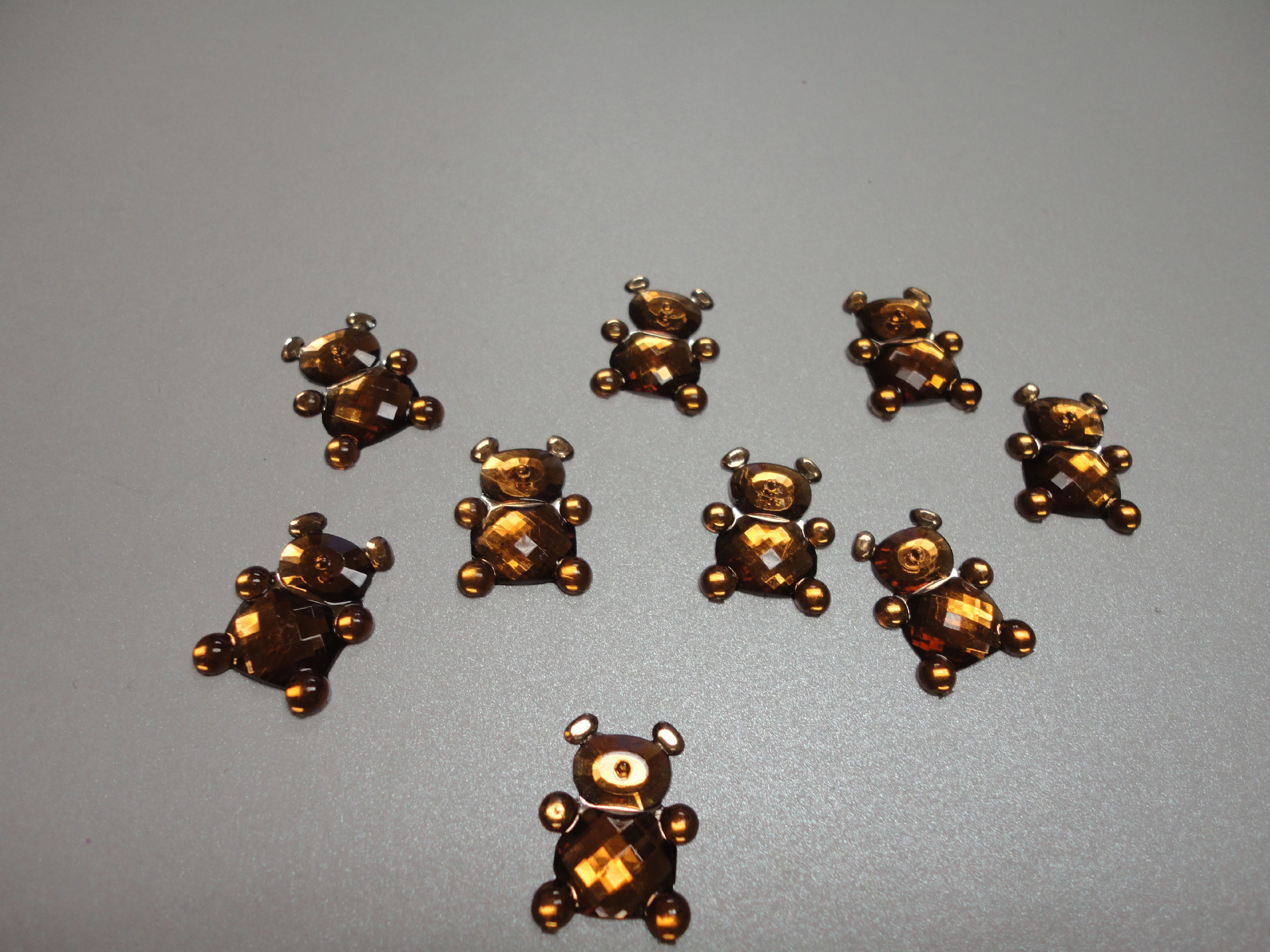 Charmed Plastic rhinestone bear Ornaments for decoration DIY Brown ...