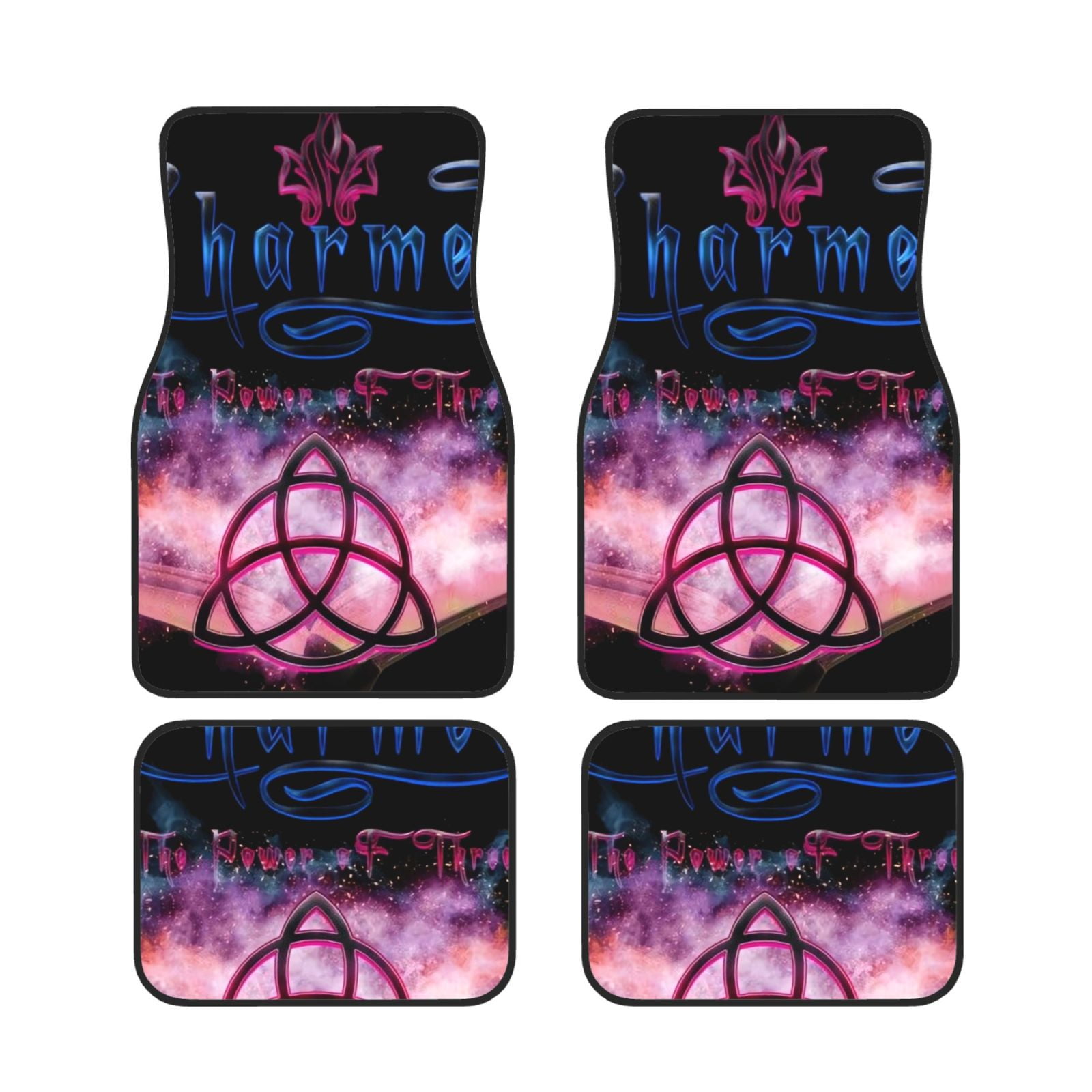 Charmed Set Of 4 Universal Front And Rear Floor Mats With Non-Slip ...