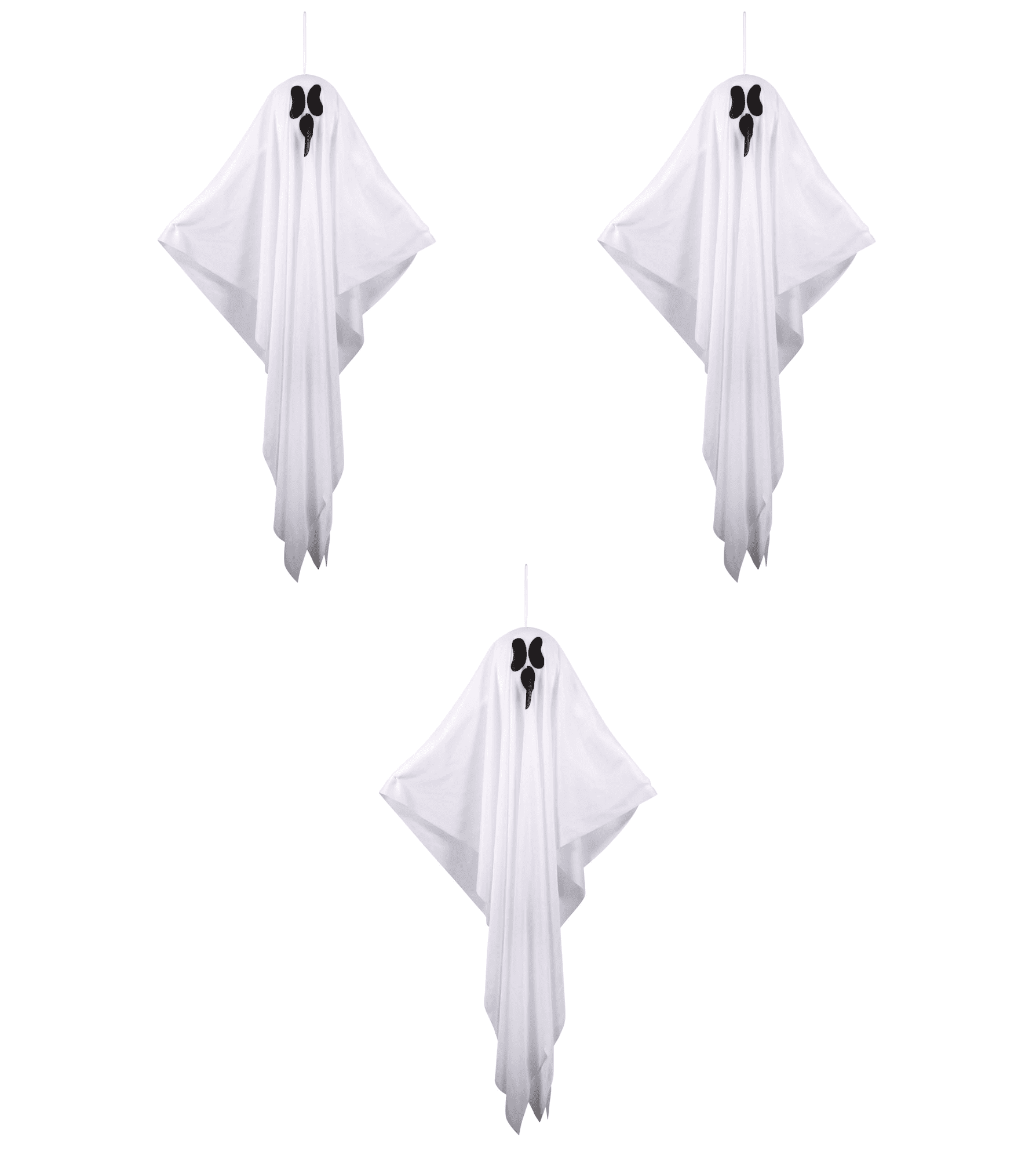 Charmed Set of 3 Polyester Hanging Ghosts Halloween Spooky Venue ...