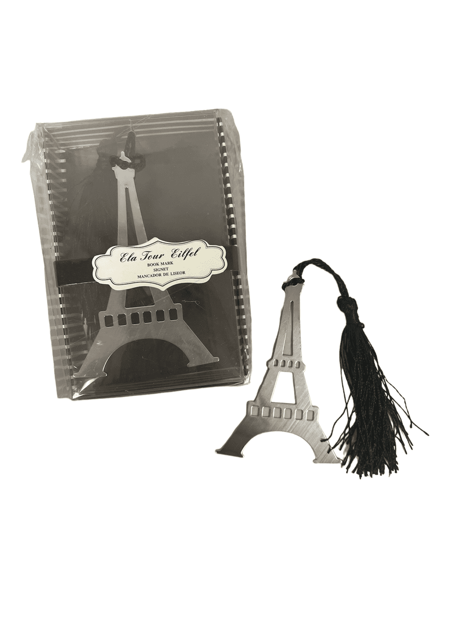 Charmed Set of 5 Counts Silver Metal Eiffel Tower Bookmark With Tassel ...