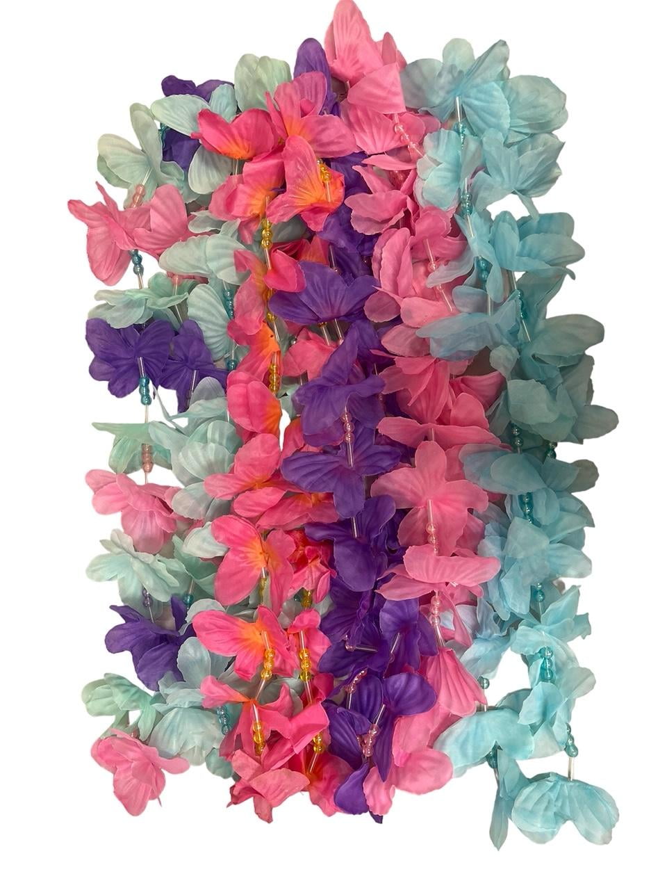Charmed Summer "Let's Flamingle" Luau Party Butterfly Beads Lei Set of ...