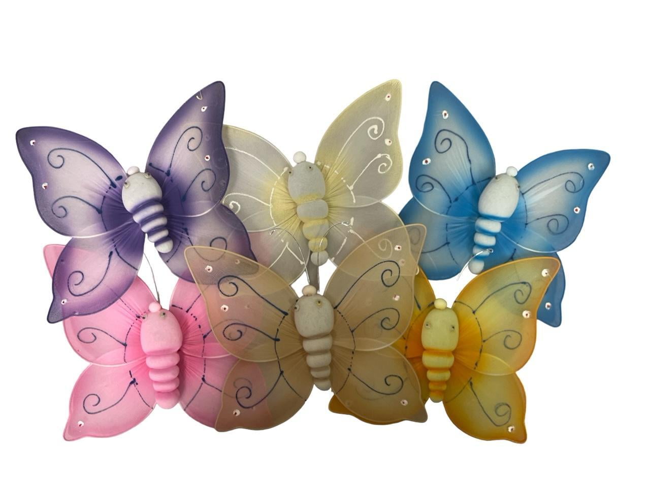 Charmed Wired 3-D Nylon Mesh Butterfly DIY Crafts Home Decor Mix 6 ...