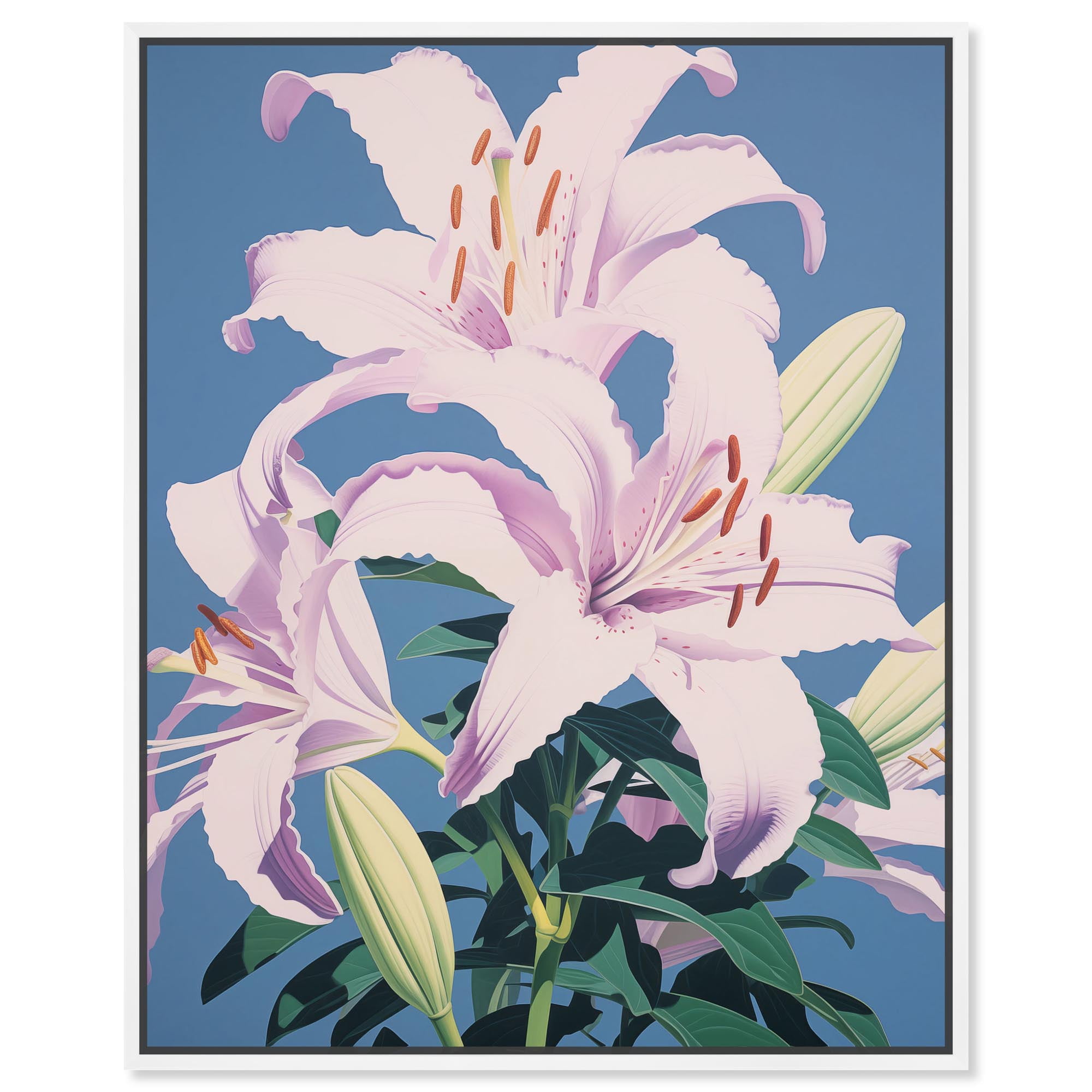 Charmed by Lilies II Canvas Colorblock Flowers by Art Remedy, White ...