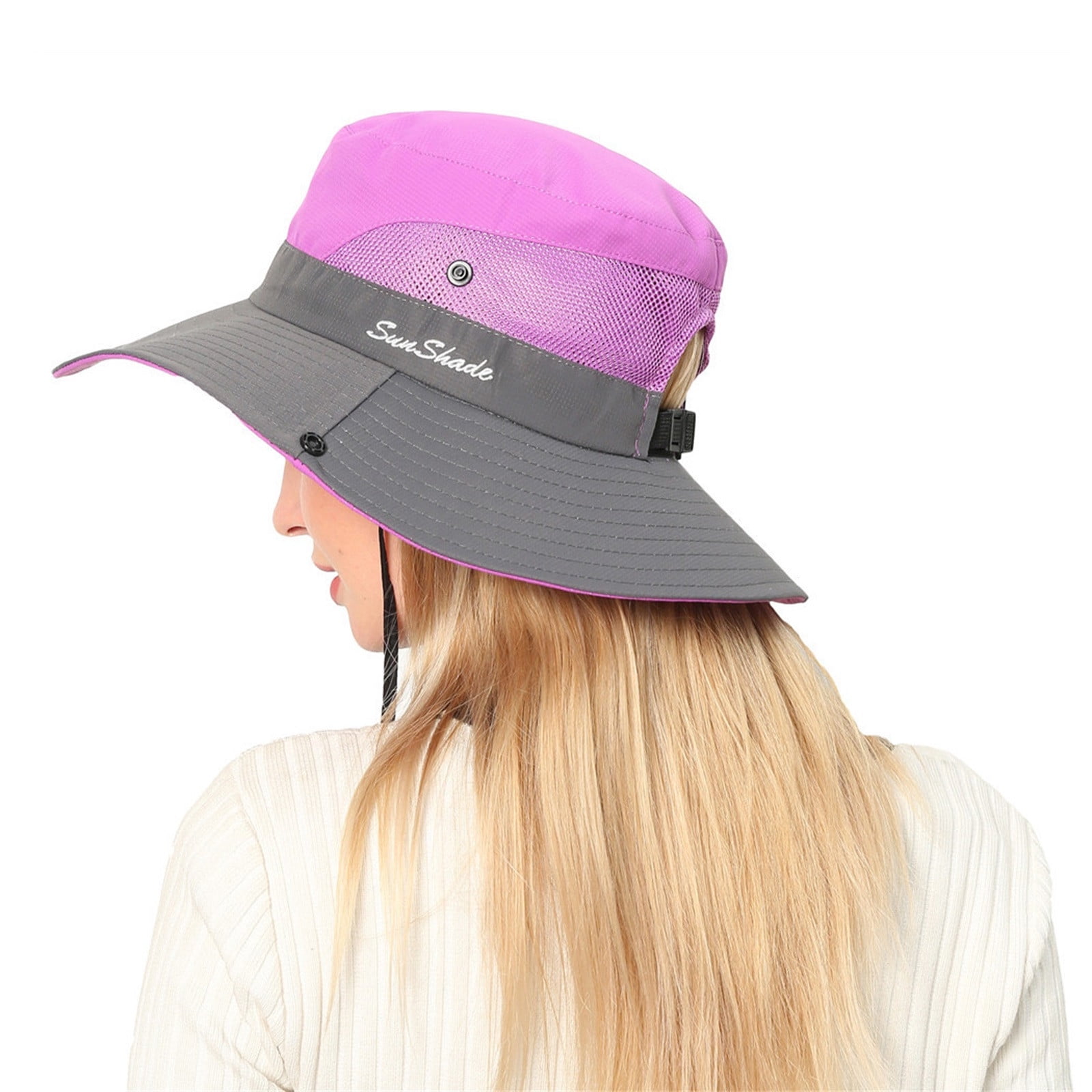 Charmgo Bucket Hat Clearance, Women Hats Foldable Cooling Mesh Ponytail ...
