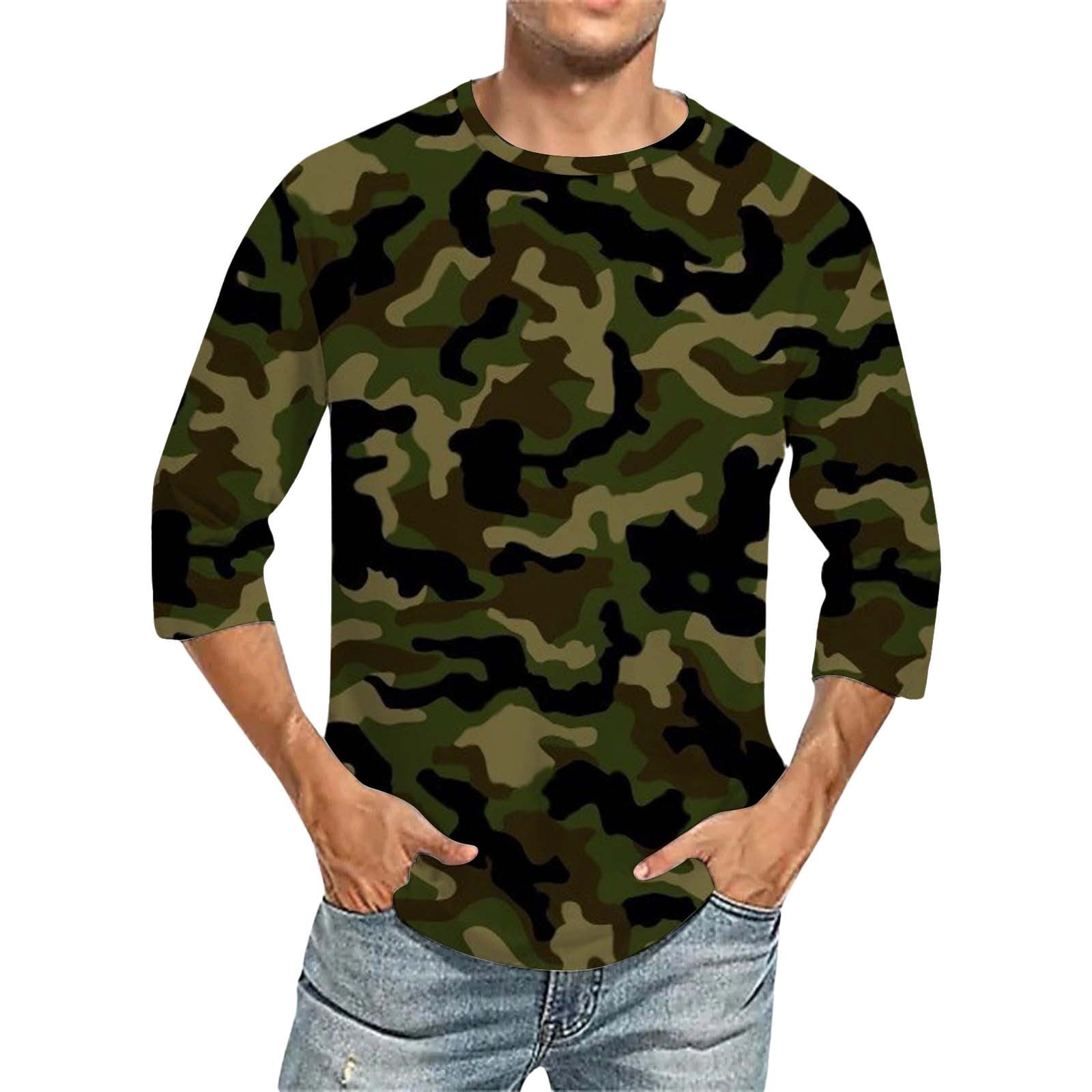 Charmgo Camo Shirts, Men's Fashion Casual Camouflage Print Long Sleeve ...