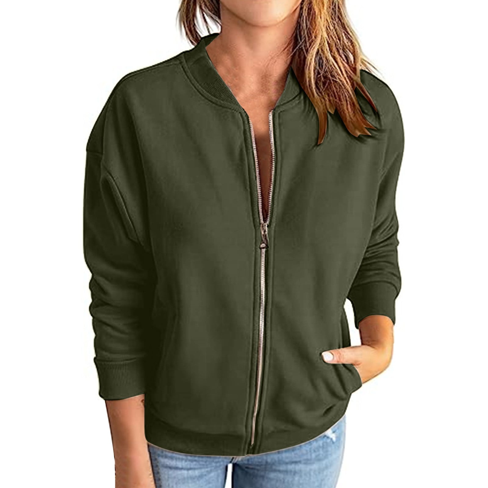 Charmgo Jackets for Women, Women's Fleece Jacket Long Sleeve Comfort Color Casual Loose Coat ...