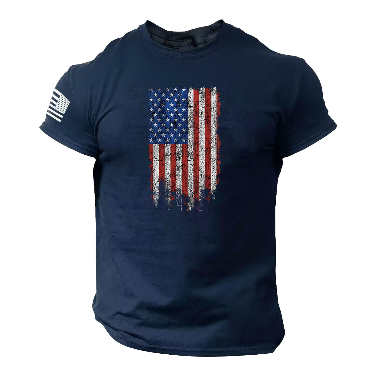Charmgo Mens Shirts, Clearance Items, Summer Men's US Flag Logo Casual ...