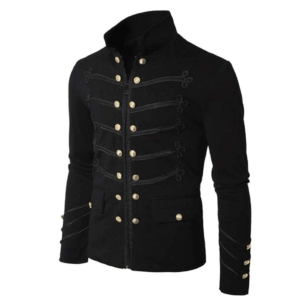 Charmgo Mens Winter Coat, Men's Coat Button Outwear Party Costume ...