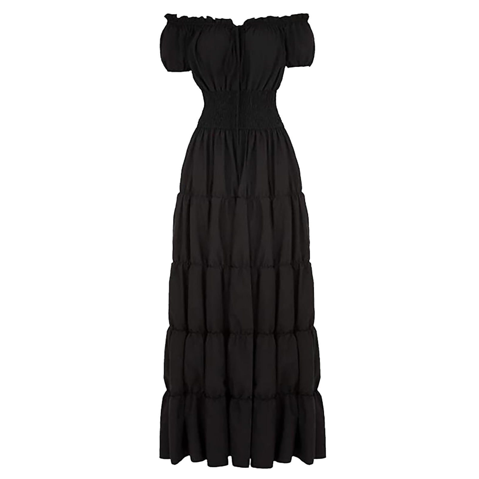 Charmgo Renaissance Costume Women, Women's Solid Color Medieval Boat ...