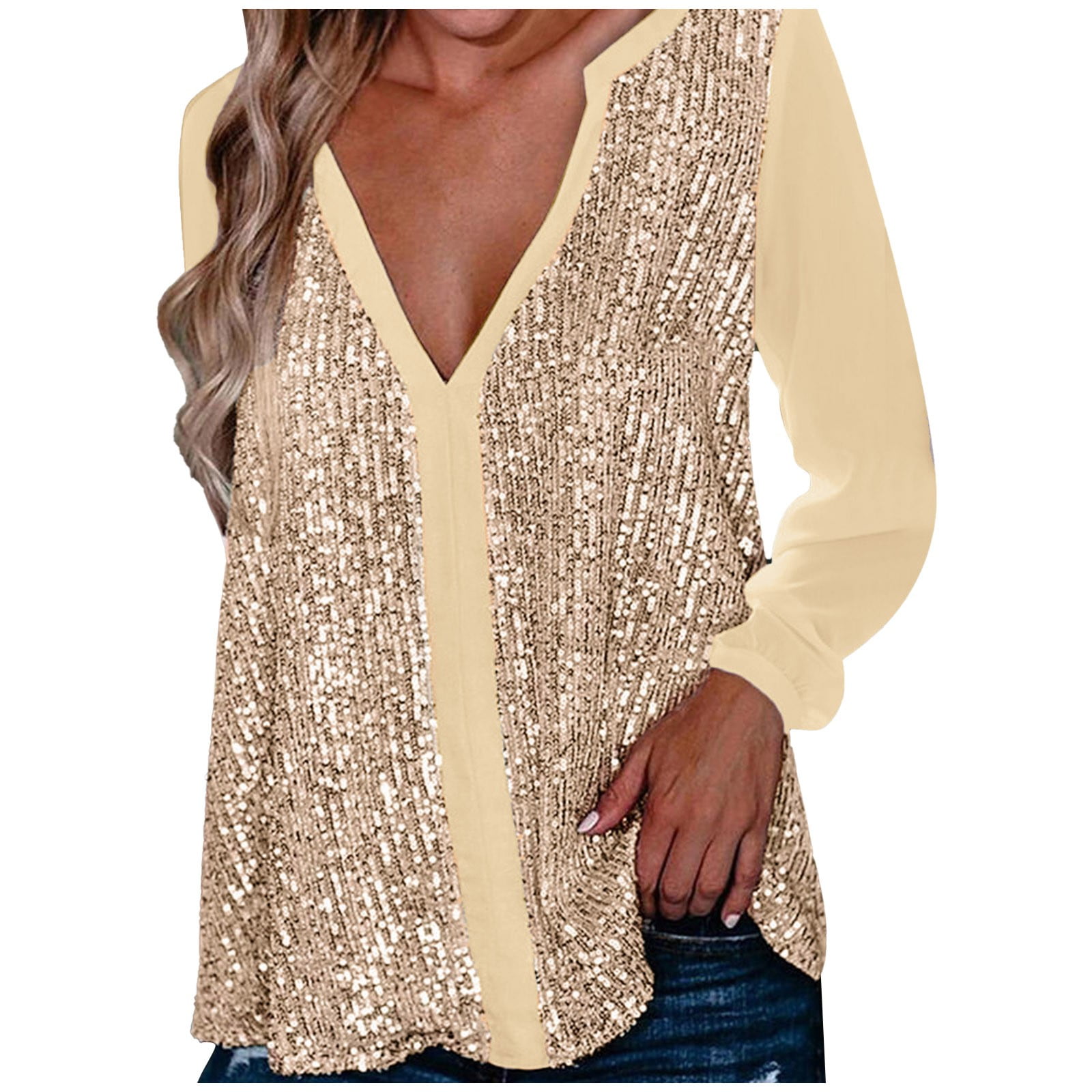 Charmgo Spring Womens Tops for Women 2024 Clearance, Women V-Neck ...