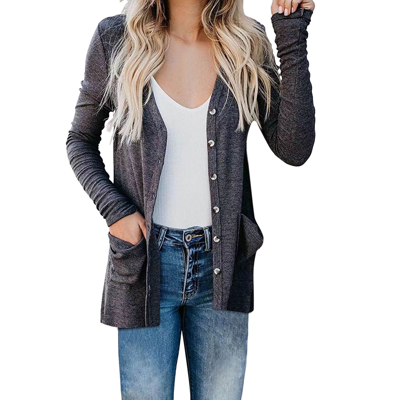 Charmgo Women's Cardigans Clearance, Long Sleeve Cardigan for Women ...