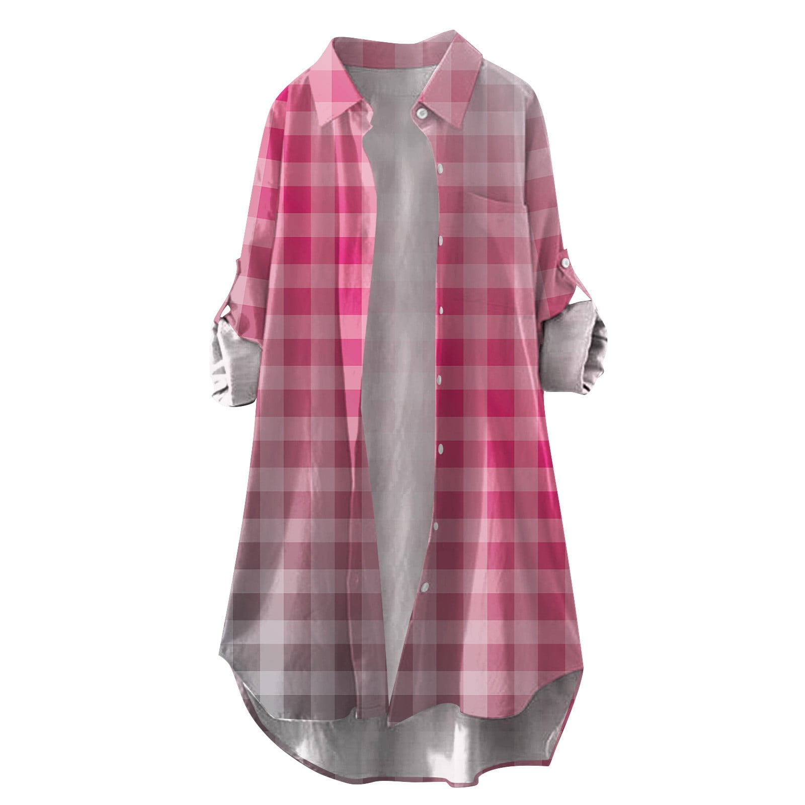 Charmgo Womens Flannel Shirt, Women Autumn Solid Color Flannel Jacket ...