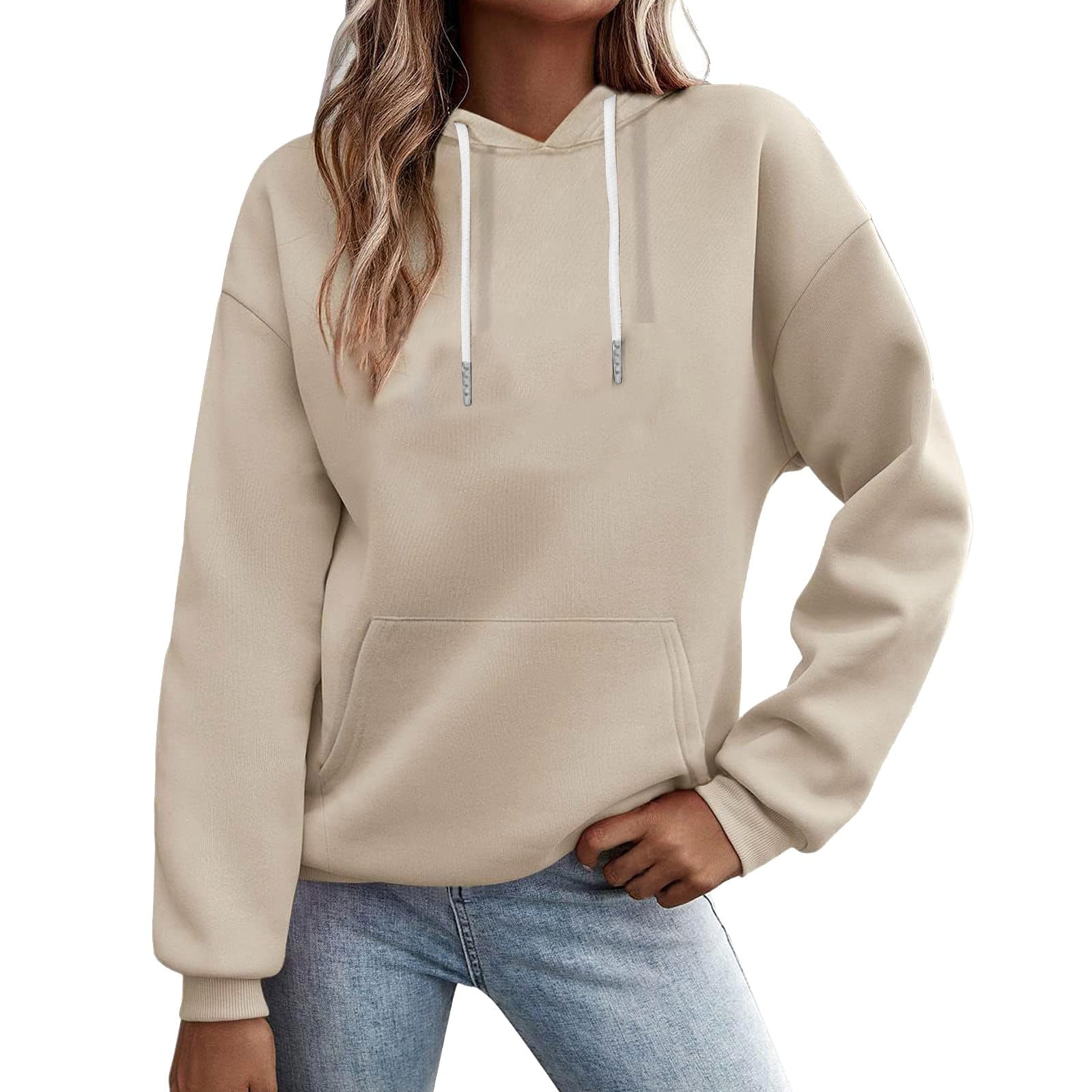 Charmgo Womens Hoodies Under $15, Women's Autumn Solid Color Loose ...