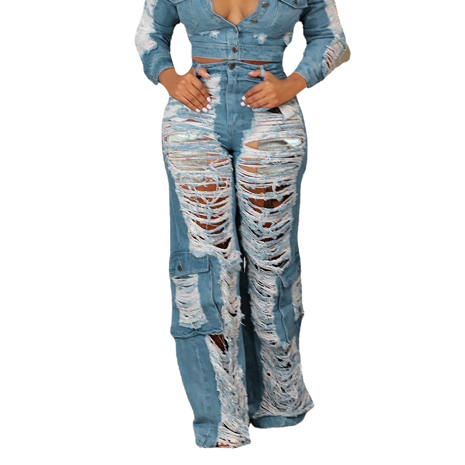 Charmgo Womens Jeans Clearance, Women's Ripped High Waist Boydfriend ...