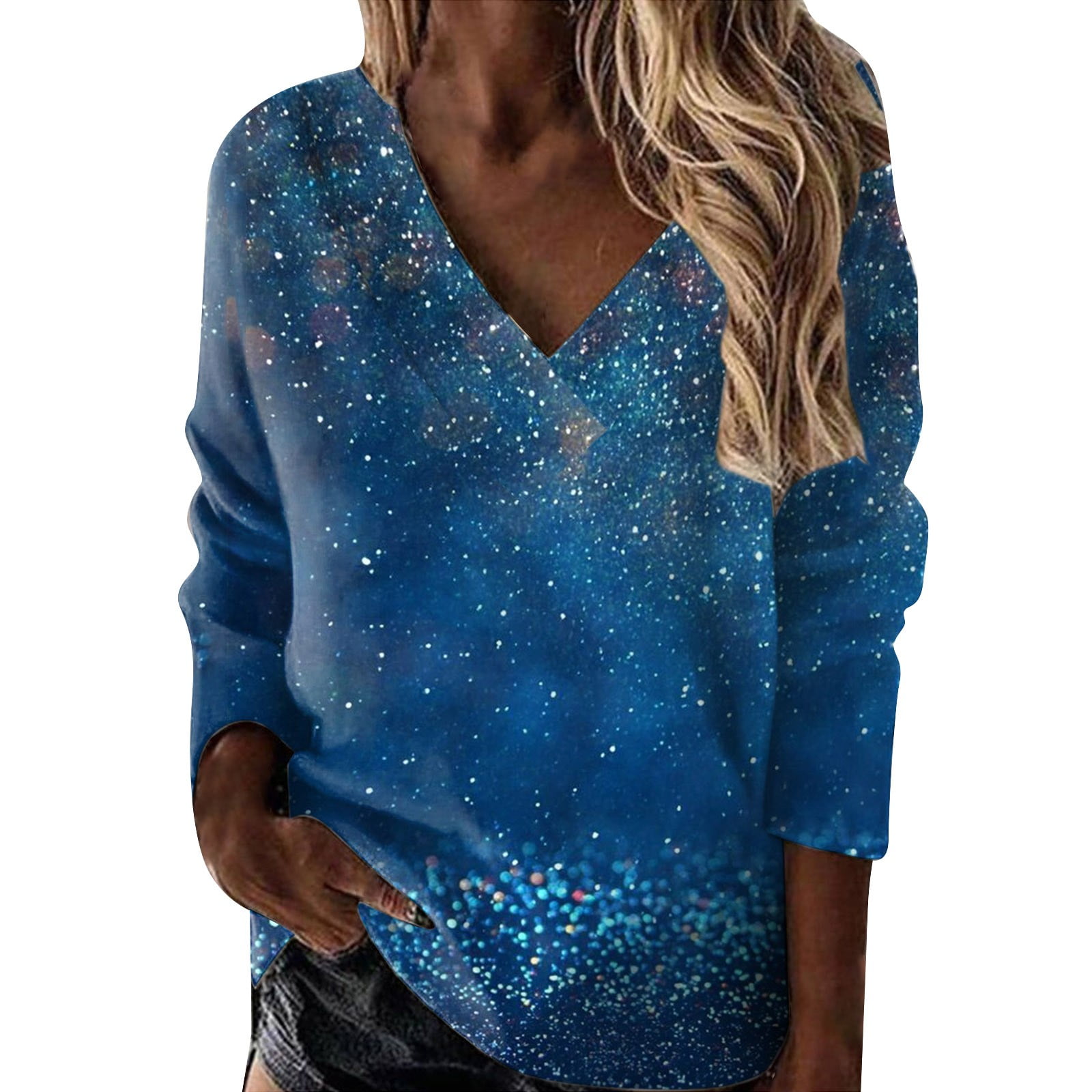 Charmgo Womens Sequin Tops, Women's Casual Party Tops Fashion Glitter ...