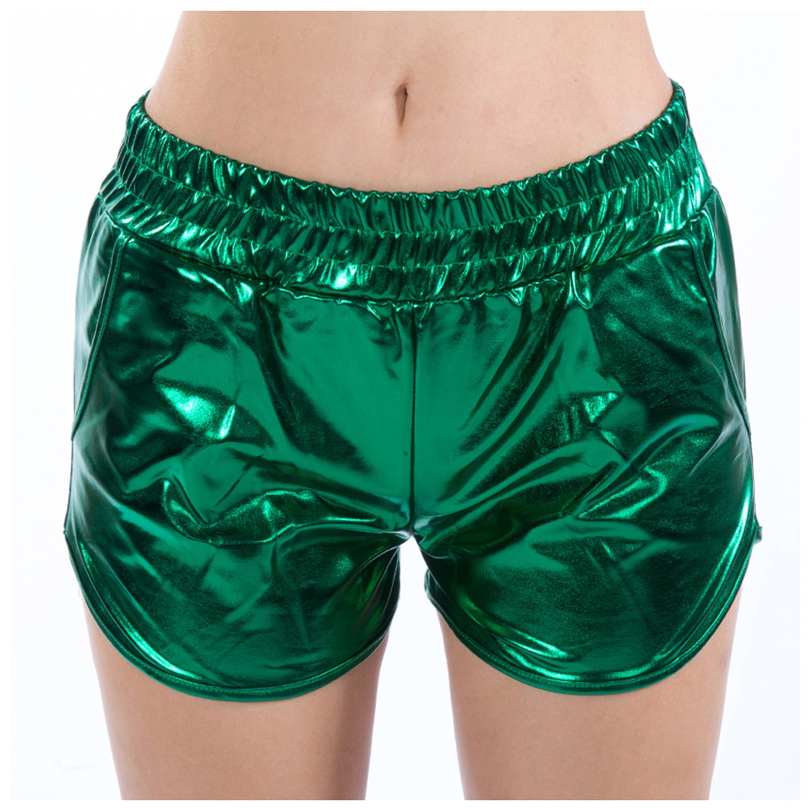 Charmgo Womens Shorts Clearance, Women's Retro Metallic Shorts Shiny ...