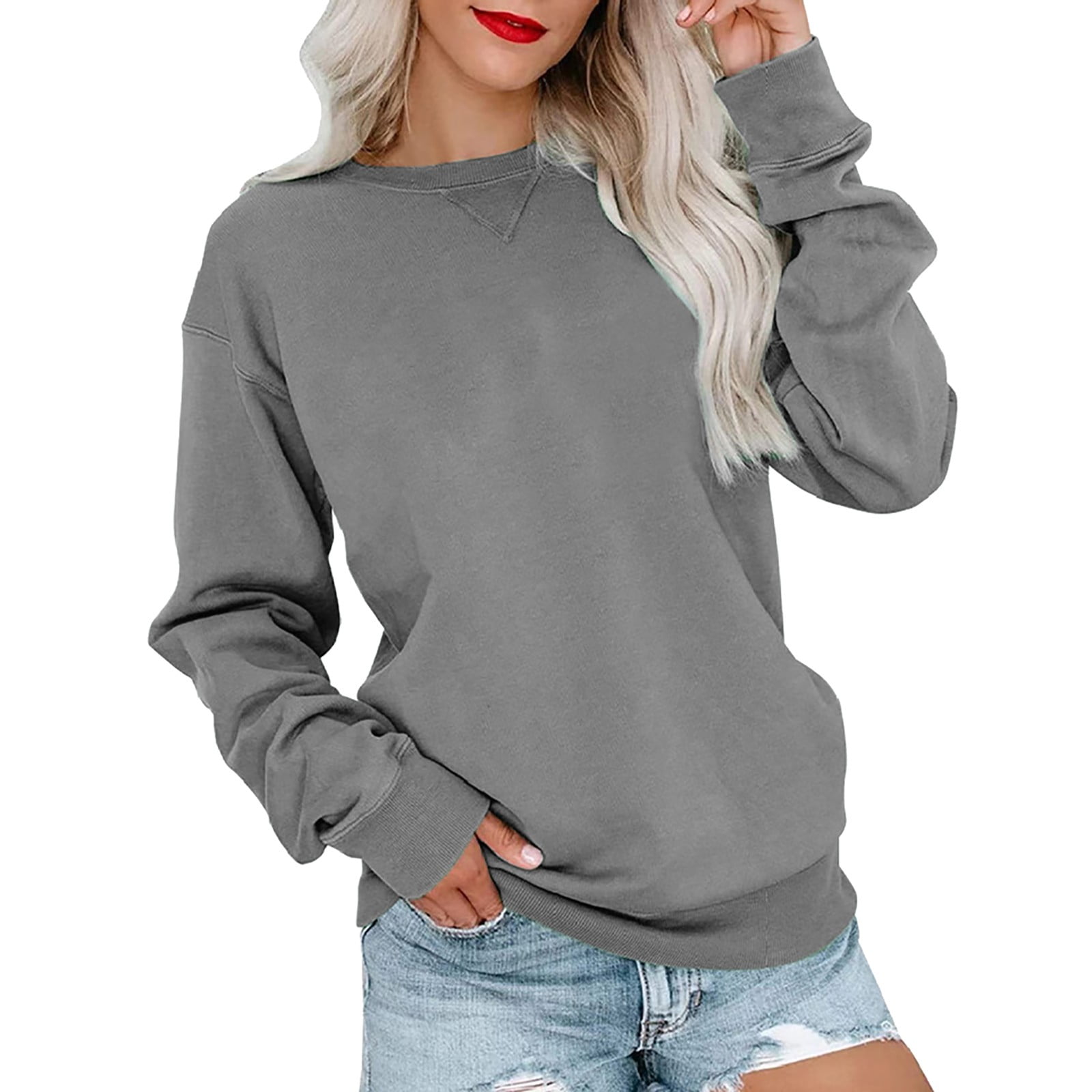 Charmgo Womens Sweatshirt, Women's Long Sleeve Casual Crewneck ...