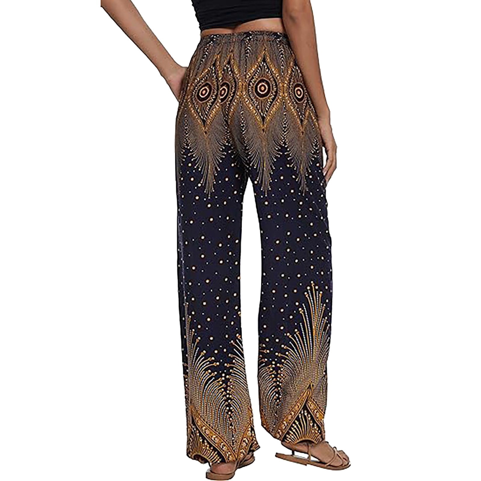 Charmgo Yoga Pants Clearance, Women's Boho Palazzo Pants Summer Casual ...