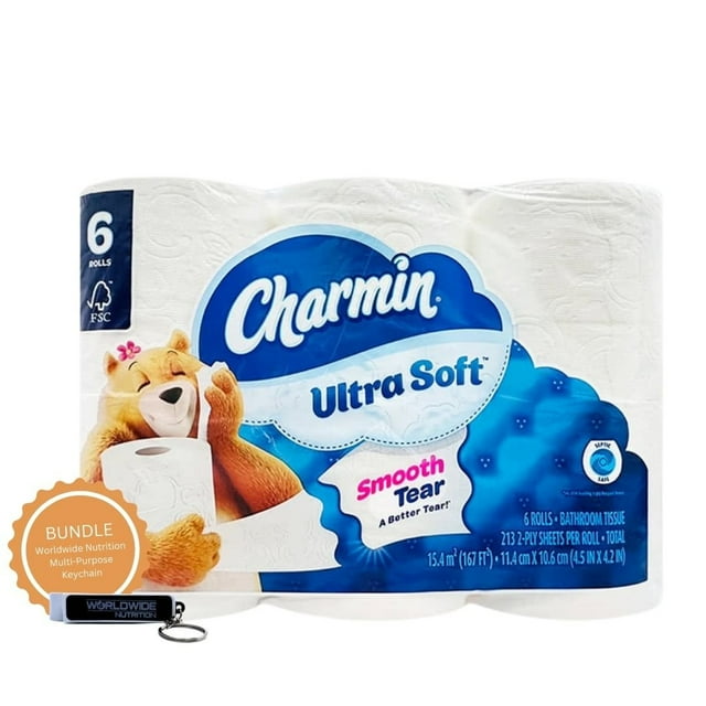 Charmin 2-Ply Ultra Soft Bathroom Tissue - Smooth Tear Toilet Paper ...