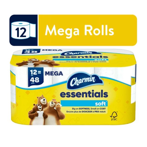 Charmin Essentials Soft Toilet Paper, 12 Mega Roll - Walmart Business ...