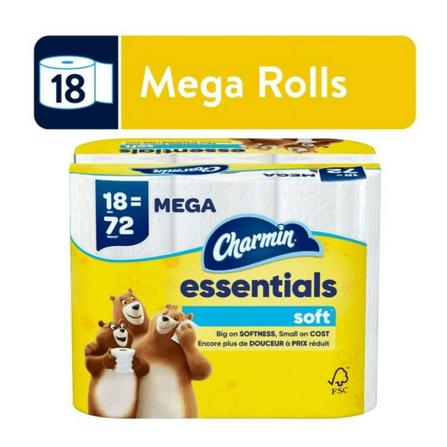 Charmin Essentials Soft Toilet Paper, 18 Mega Roll - Walmart.com