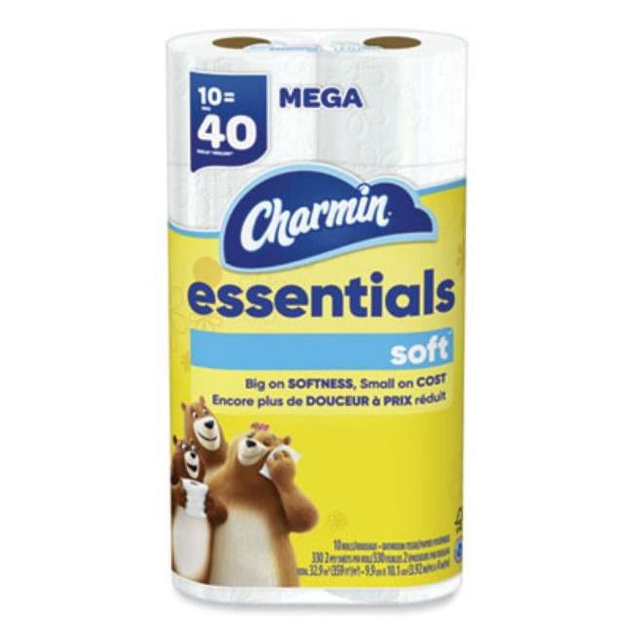 Charmin Essentials Soft Toilet Paper 2-Ply White 330 Sheets/Roll 10 ...