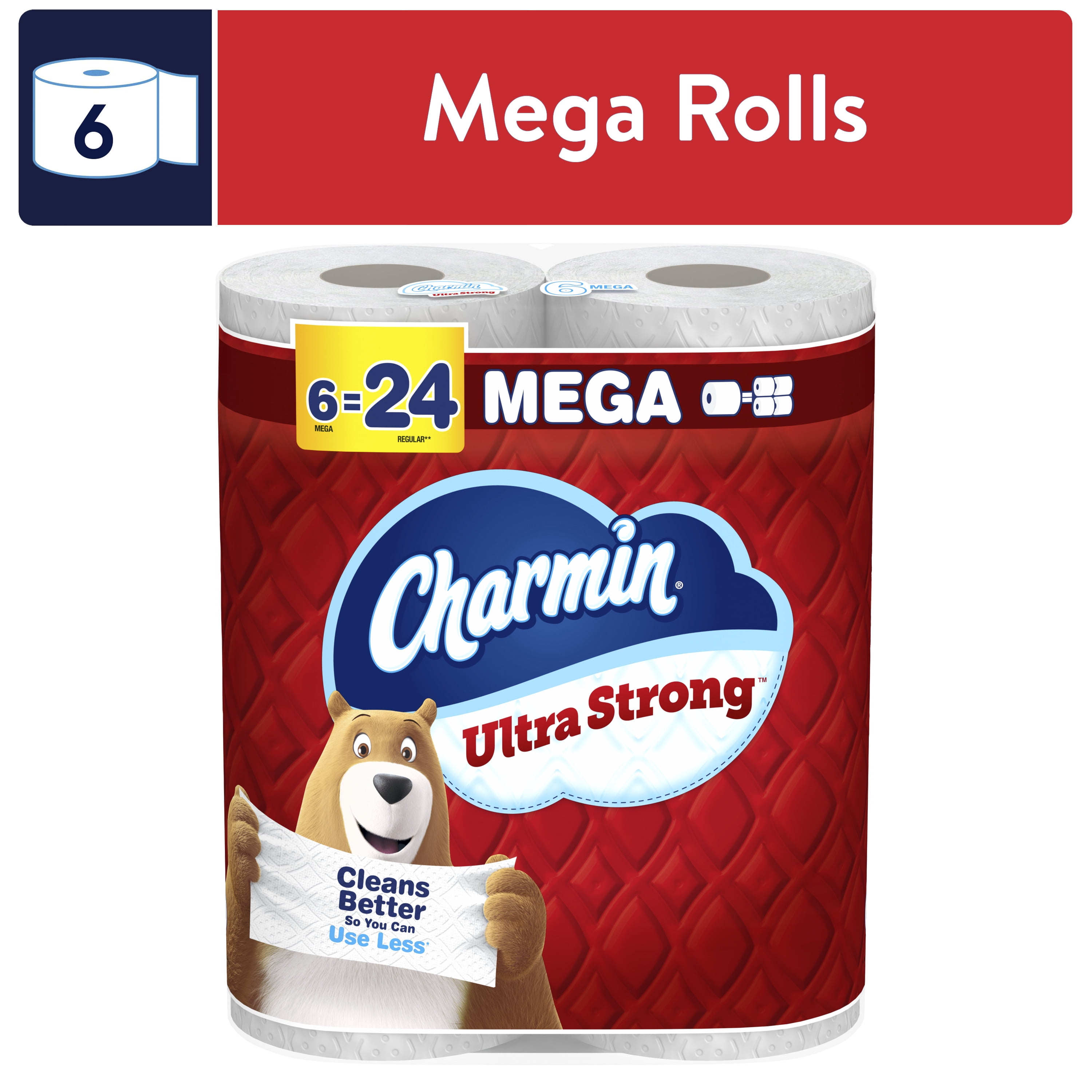 Charmin Toilet Paper Ultra Strong, 6 Mega Rolls - Walmart.com