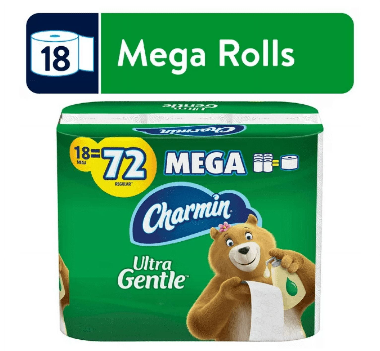 Charmin Ultra Gentle Toilet Paper, Mega Roll, 286 Sheets, 18 Count ...