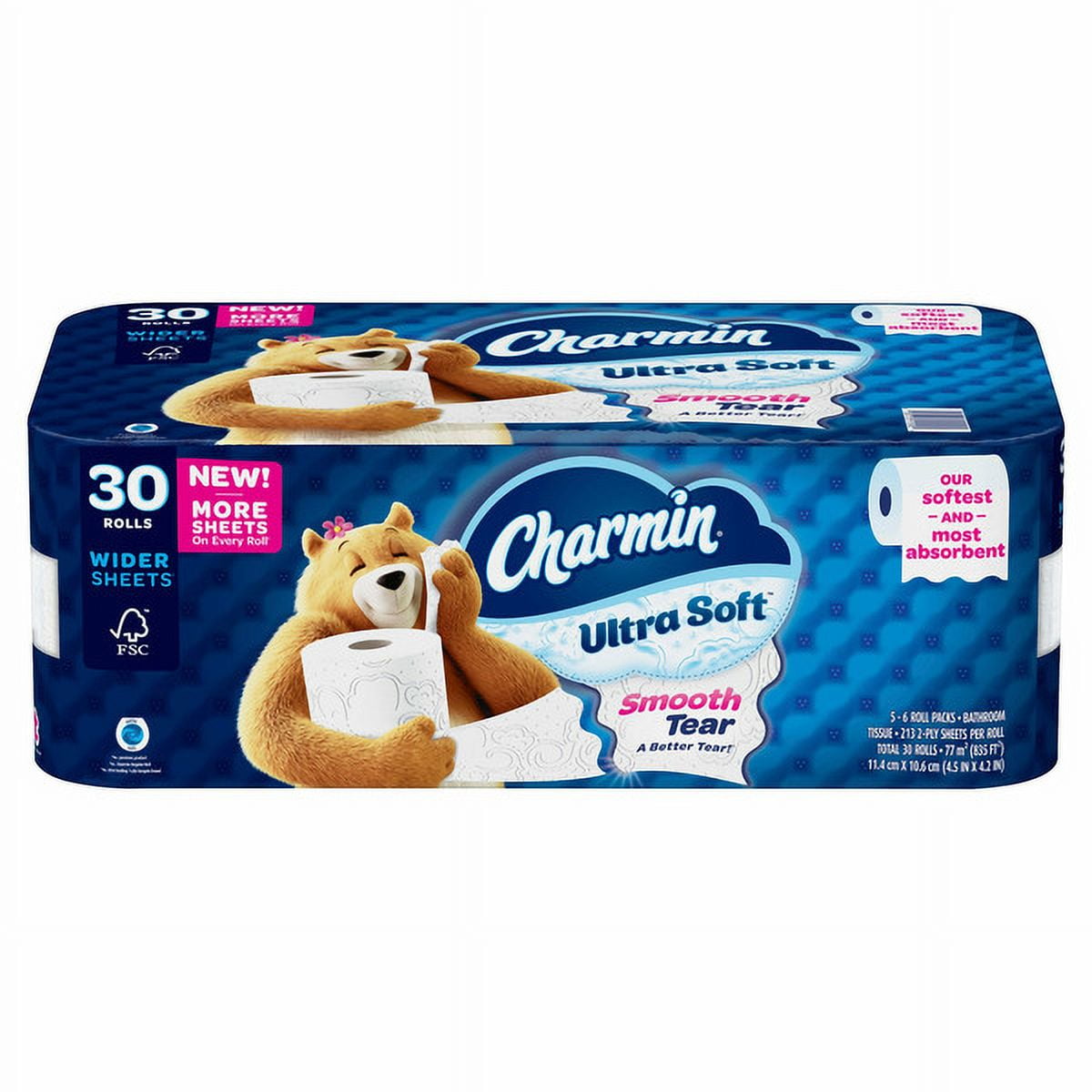 Charmin Ultra Soft Bath Tissue, 2-Ply, 213 Sheets, 30 Rolls - Walmart.com