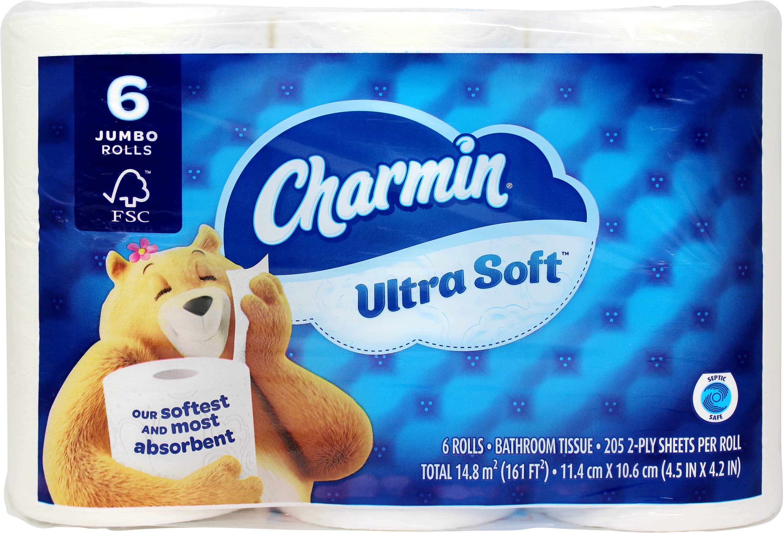 Charmin Ultra Soft Double Ply Jumbo Rolls, Septic Safe, 6 Count (Pack ...