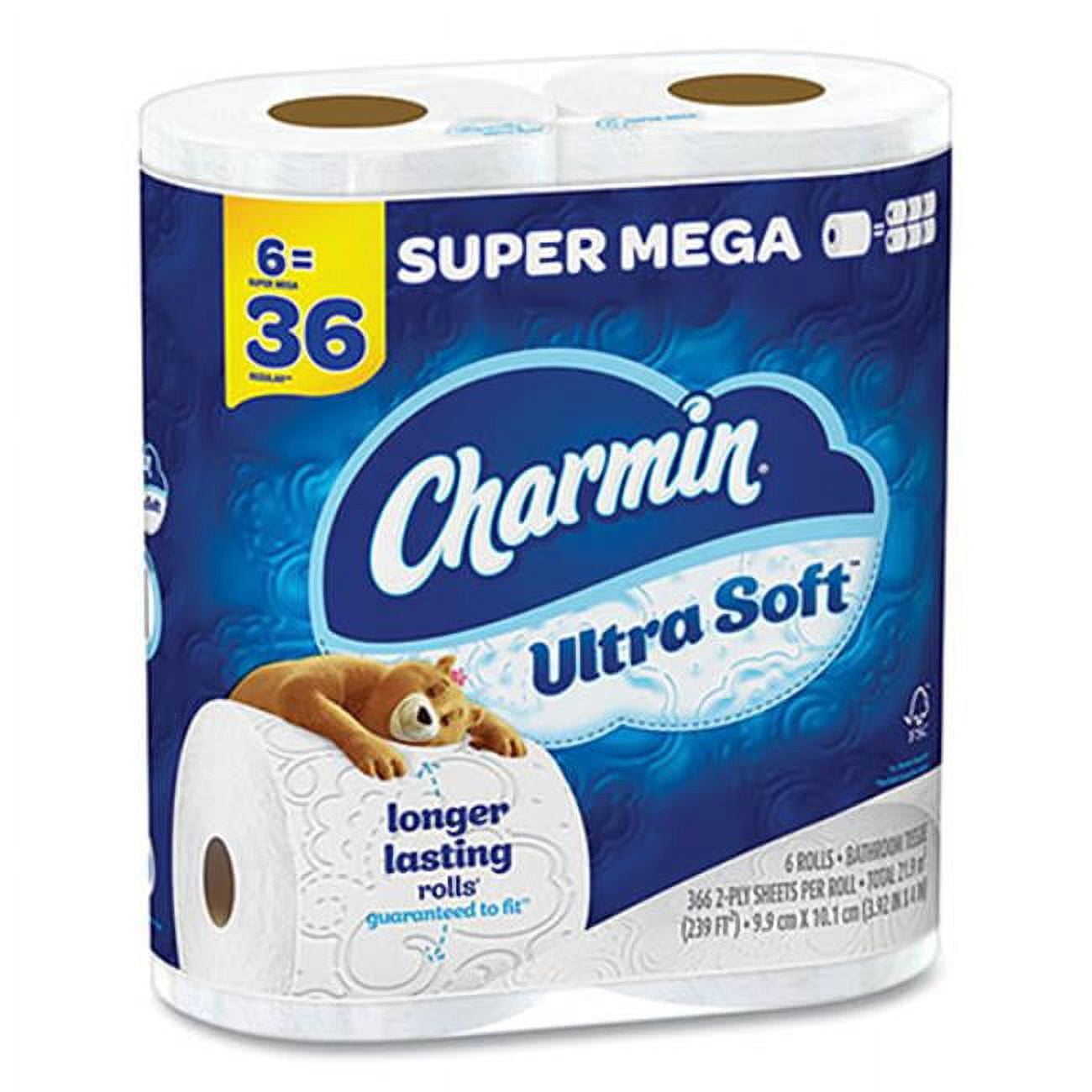 Charmin Ultra Soft Super Mega Toilet Paper 2-Ply White 366 Sheets/Roll ...