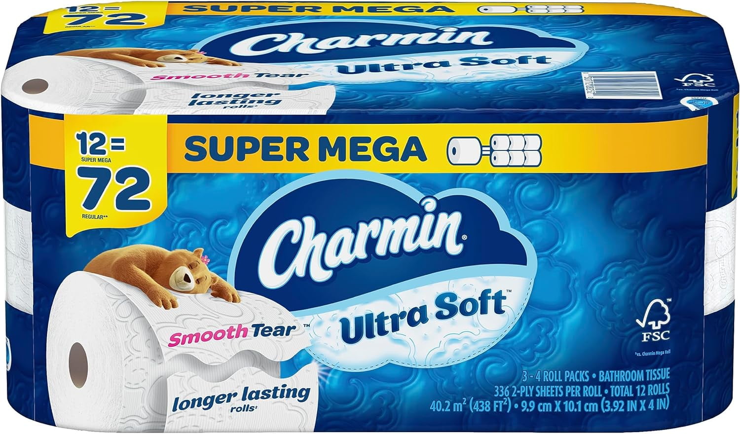 Charmin Ultra Soft Toilet Paper 12 Mega XL Rolls, 336 Sheets Per Roll ...