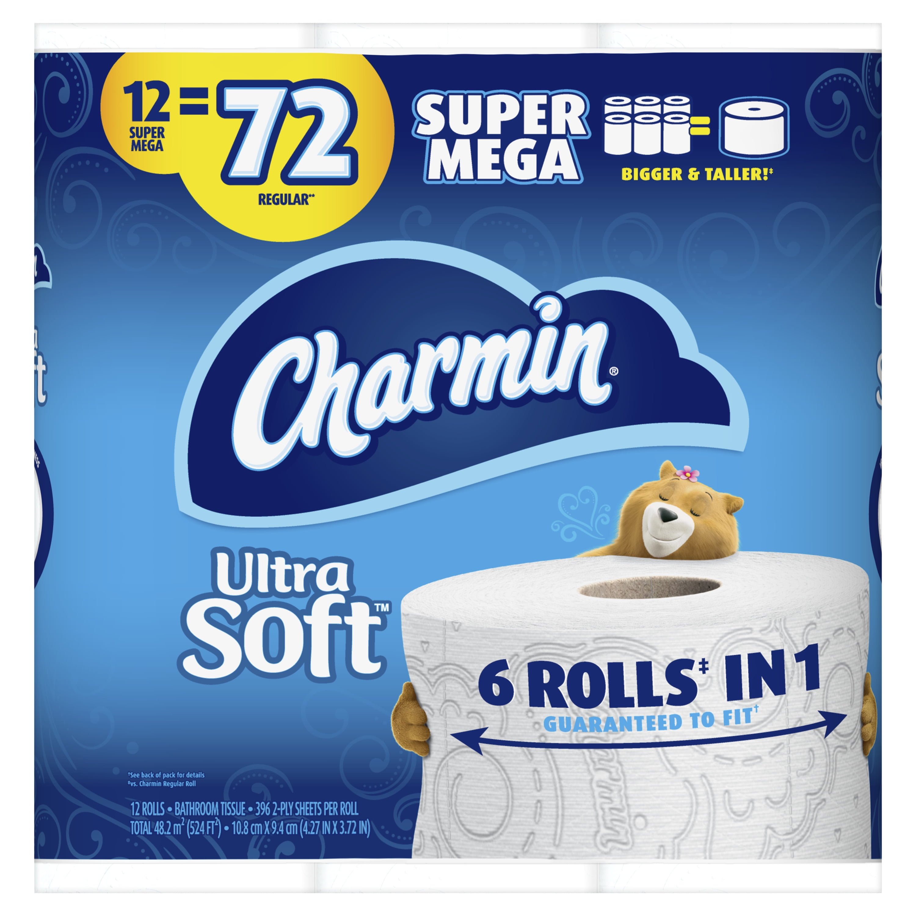 Charmin Ultra Soft Family Essential: 12 Super Mega Plush Toilet Paper ...