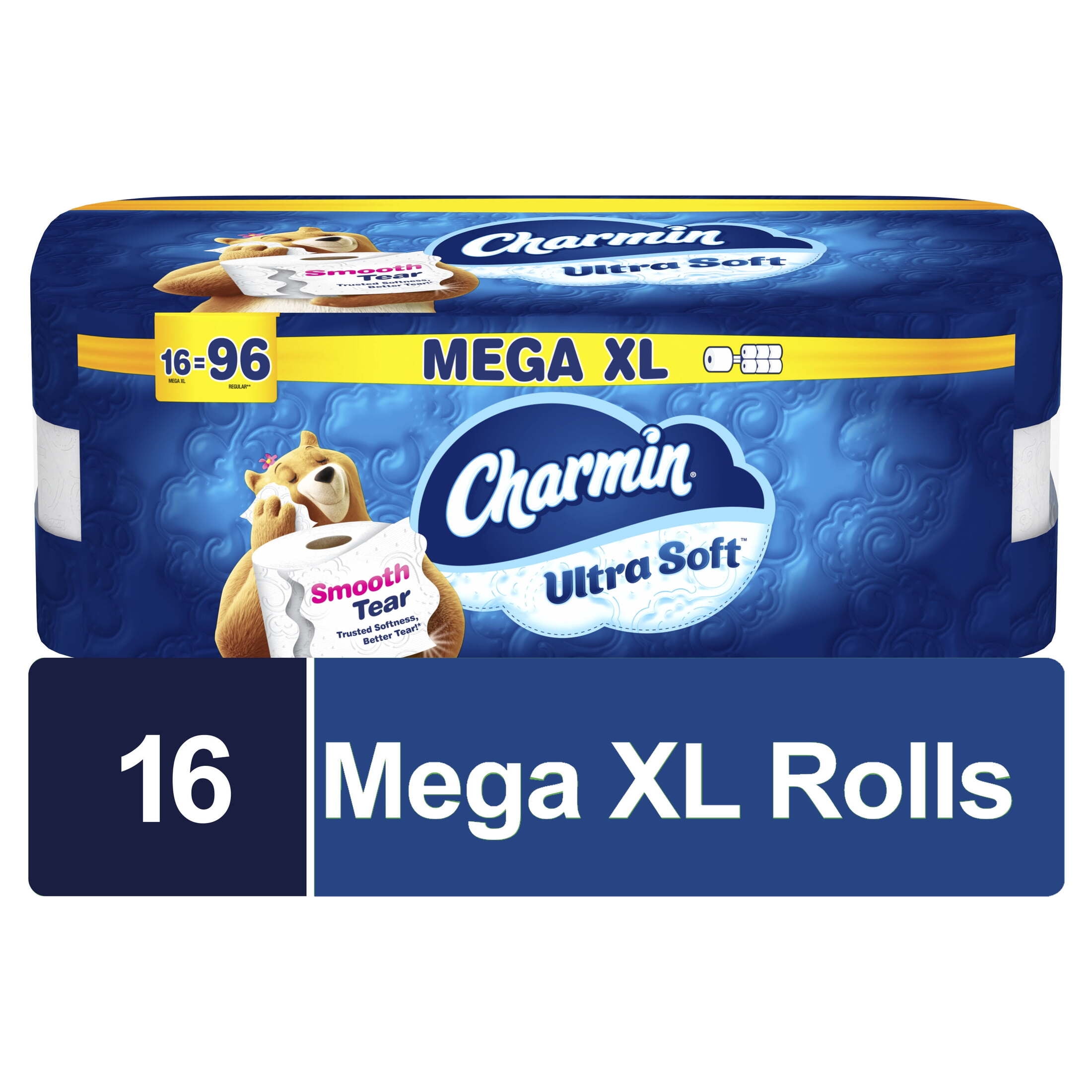 Charmin Toilet Paper Ultra Soft 16 Mega XL Rolls, 336 Sheets Per Roll ...
