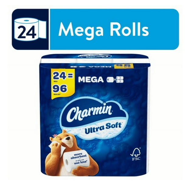 Charmin Ultra Soft Toilet Paper, 24 Mega Roll - Walmart Business Supplies