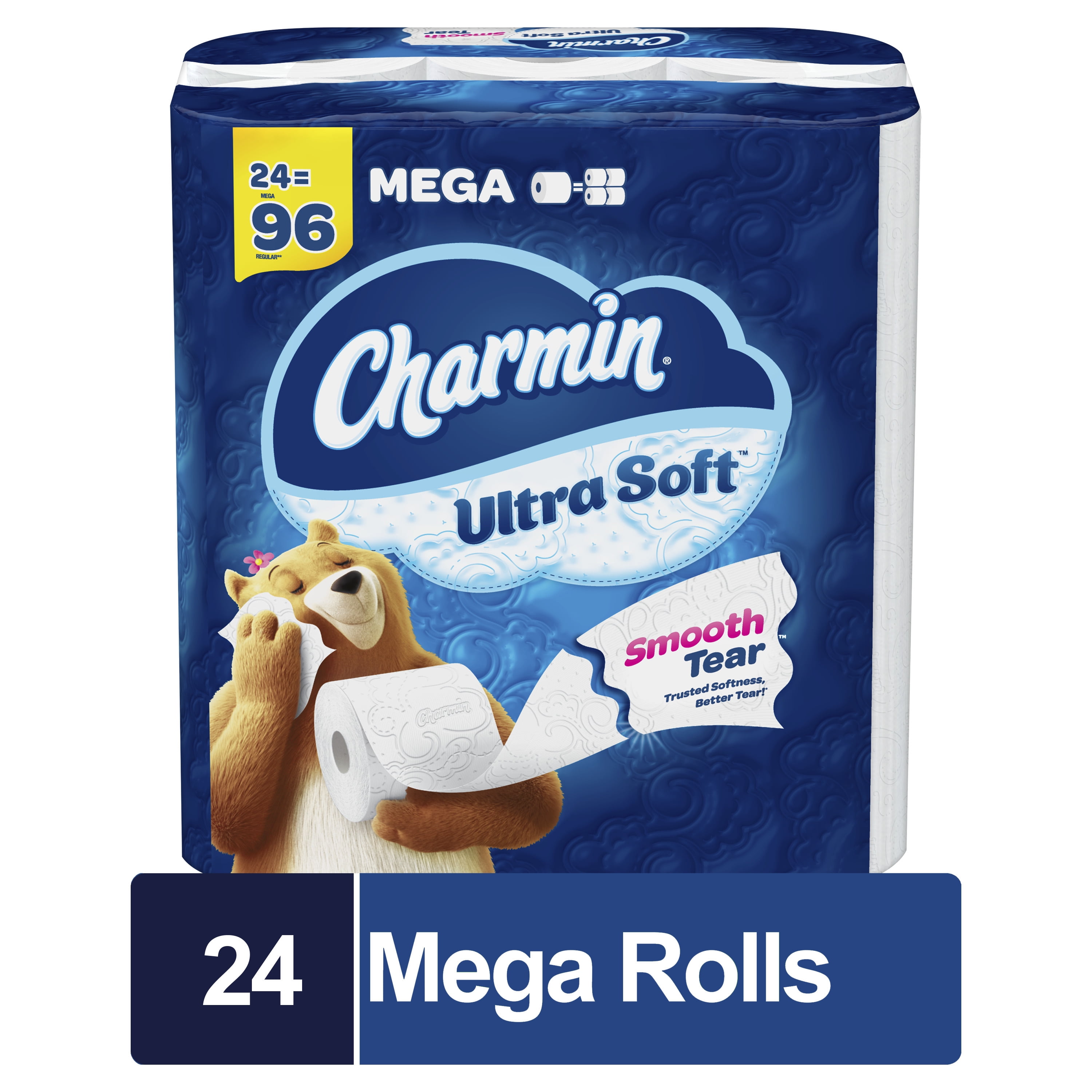 Charmin Ultra Soft Toilet Paper 24 Mega Rolls, 224 Sheets per Roll ...