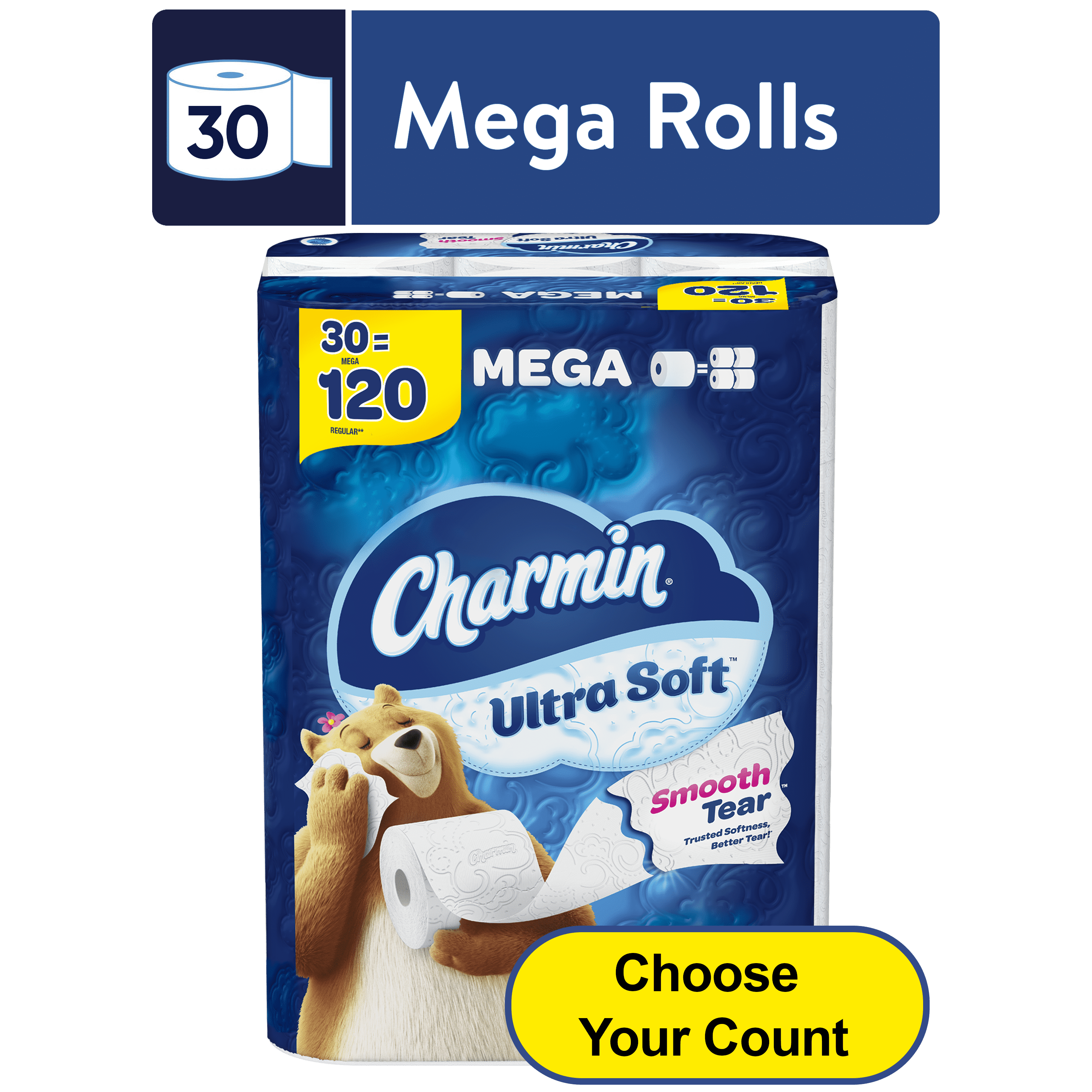 Charmin Ultra Soft Toilet Paper 30 Mega Rolls, 224 Sheets per Roll ...