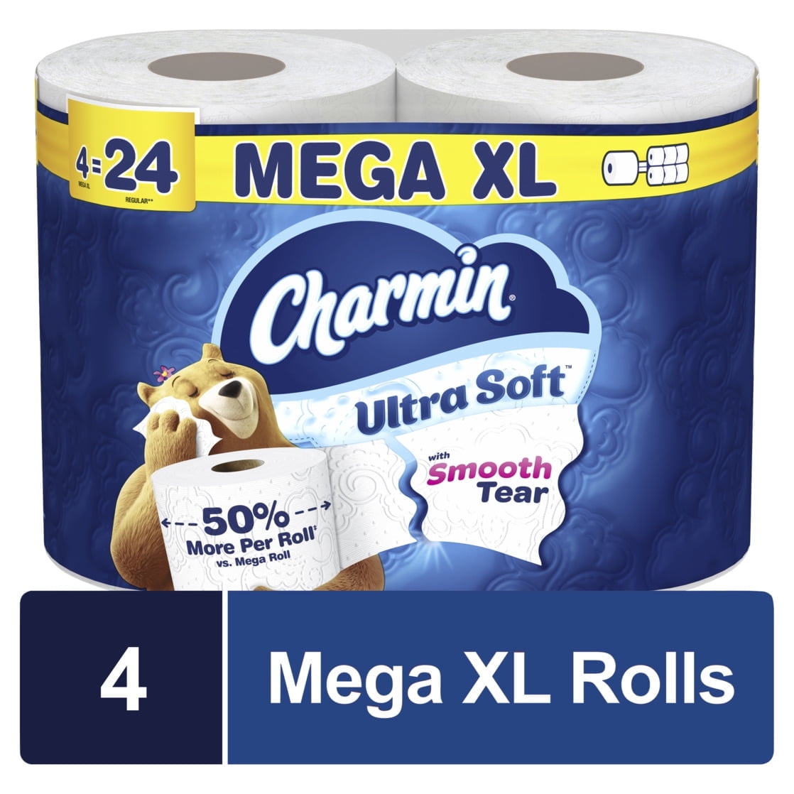 Charmin Ultra Soft Toilet Paper 4 Mega XL Rolls, 336 Sheets per Roll ...