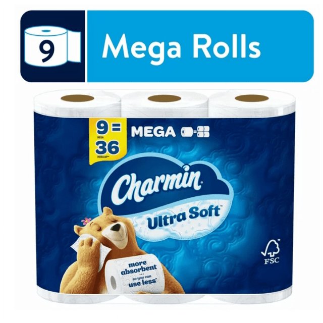 Charmin Ultra Soft Toilet Paper, 9 Mega Roll - Walmart.com