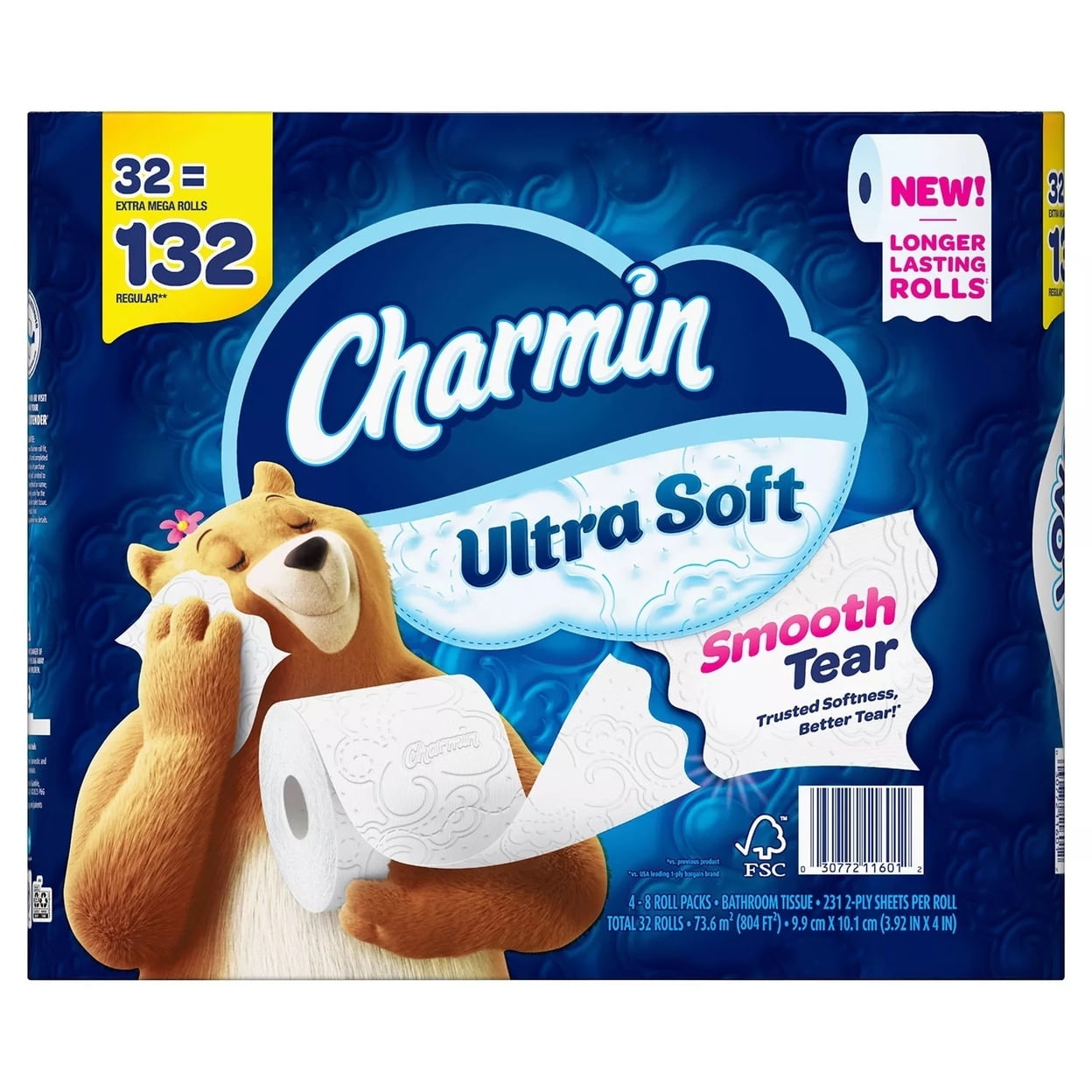 Charmin Ultra Soft Toilet Paper Extra Mega Rolls 32ct, 231 Sheets per ...