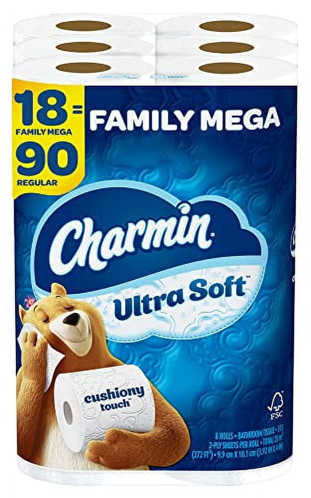 Charmin Ultra Soft Toilet Paper Family Mega Roll, 18 Count (Packaging ...