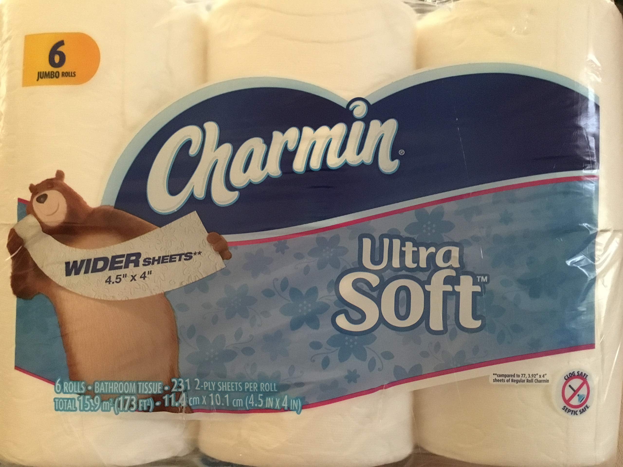 Charmin Ultra Soft Wide YPF5 Bathroom Tissue - 6 Jumbo Rolls 221 Sheets ...